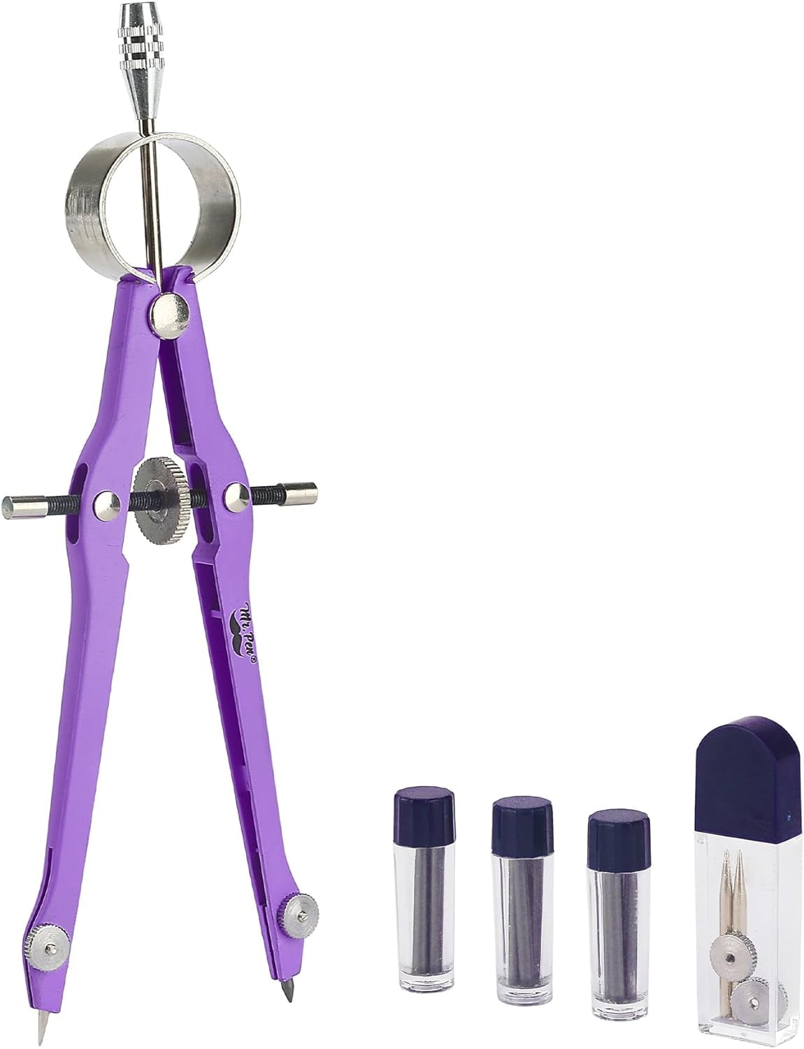 Mr. Pen- Professional Compass for Geometry, Purple with Extra Leads ...