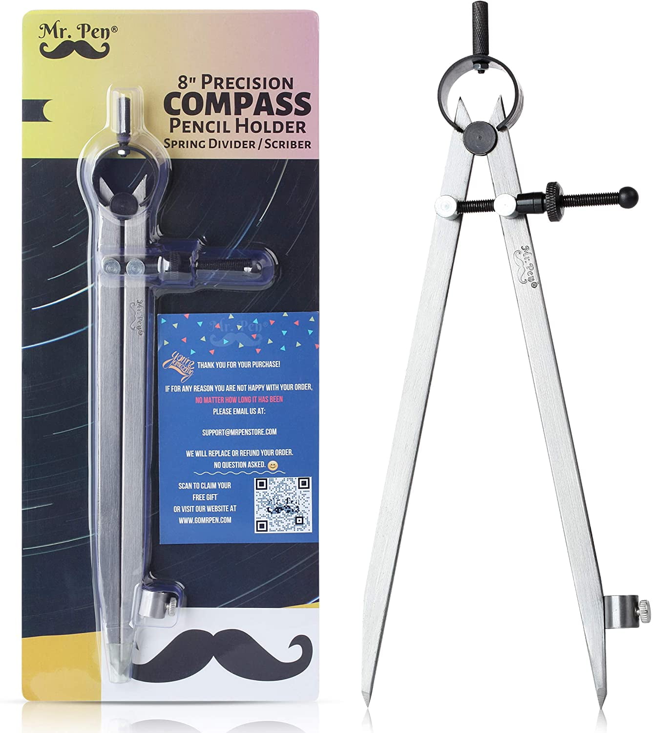 Mr. Pen- Professional Compass with Lock, 8 inch, Pencil Compass ...