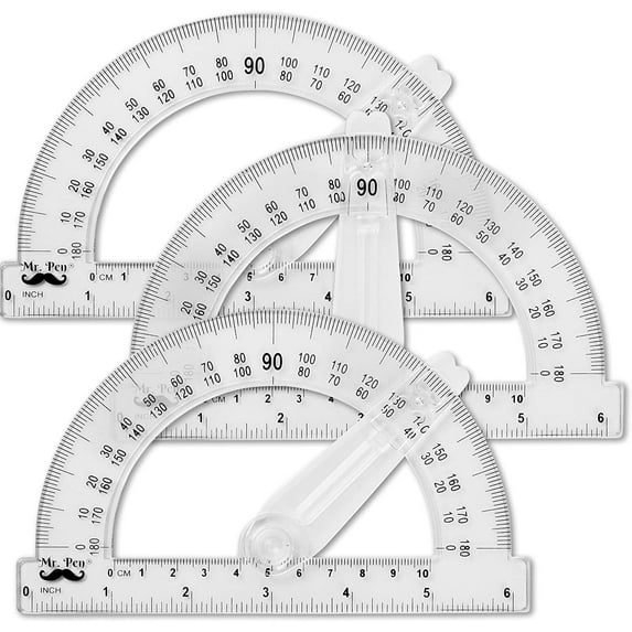 Mr. Pen- 6 Inch Protractor with Swivel Arm, 3 Pack, Accurate & Long ...