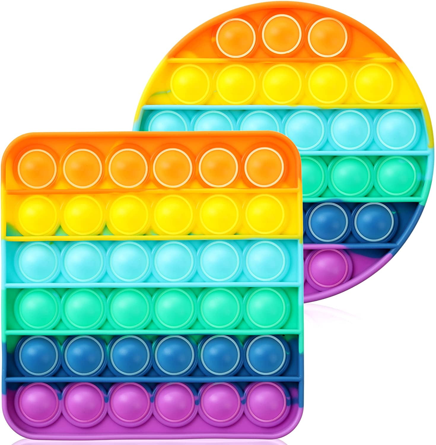 Mr. Pen Rainbow Pop Fidget Toy, 2 Pack, Silicone Bubble Push Popper ...