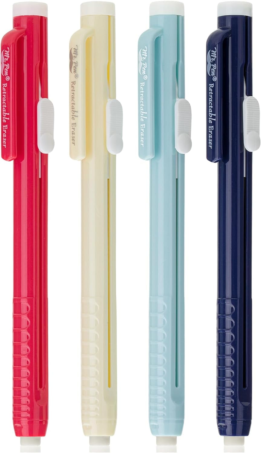 Mr. Pen- Pack of 4 Retractable Mechanical Eraser Pens, Assorted Colors ...
