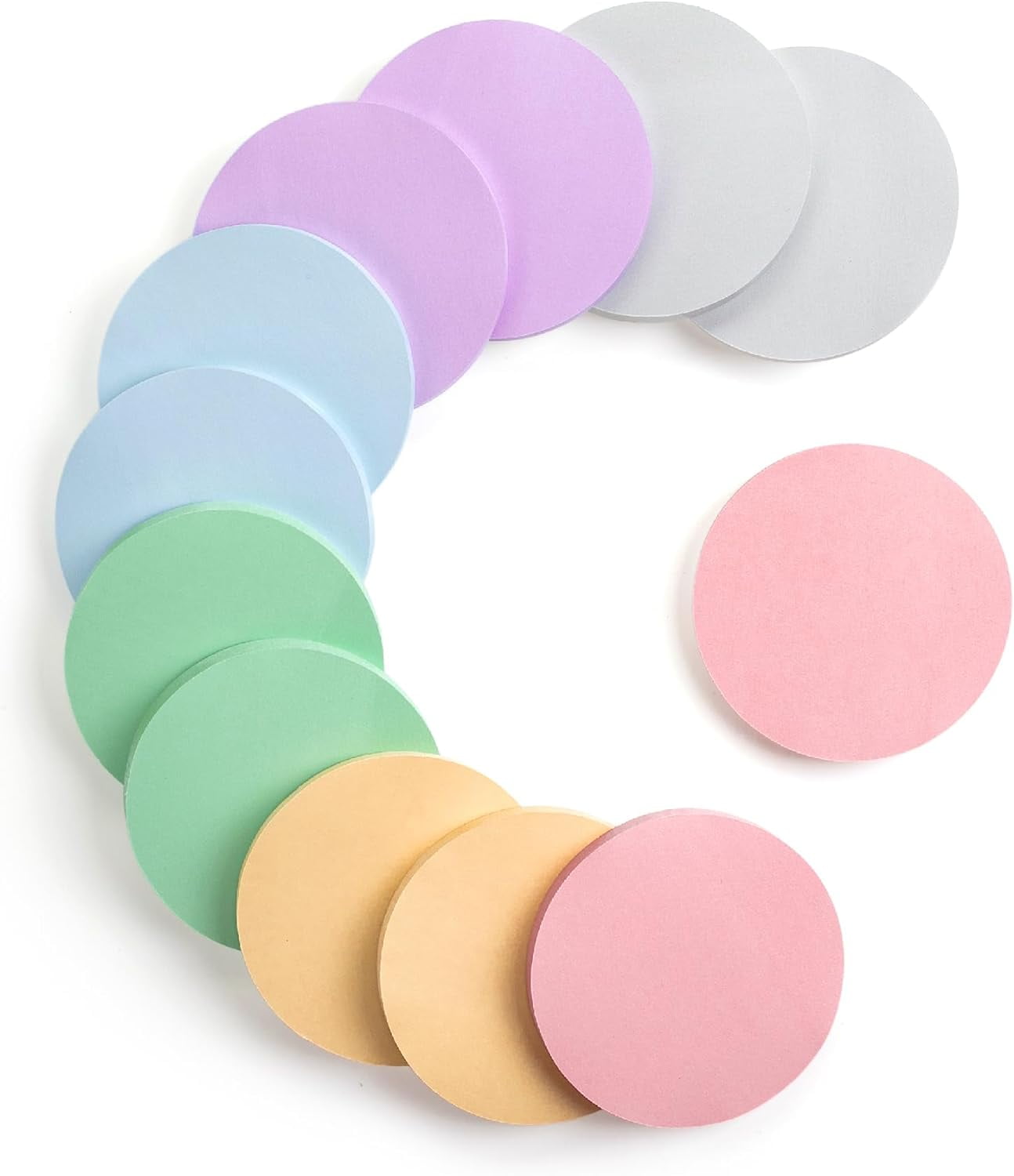 "Mr. Pen Round Sticky Notes, 12 Pads, 720 Sheets, Pastel Colors, 2.8 ...