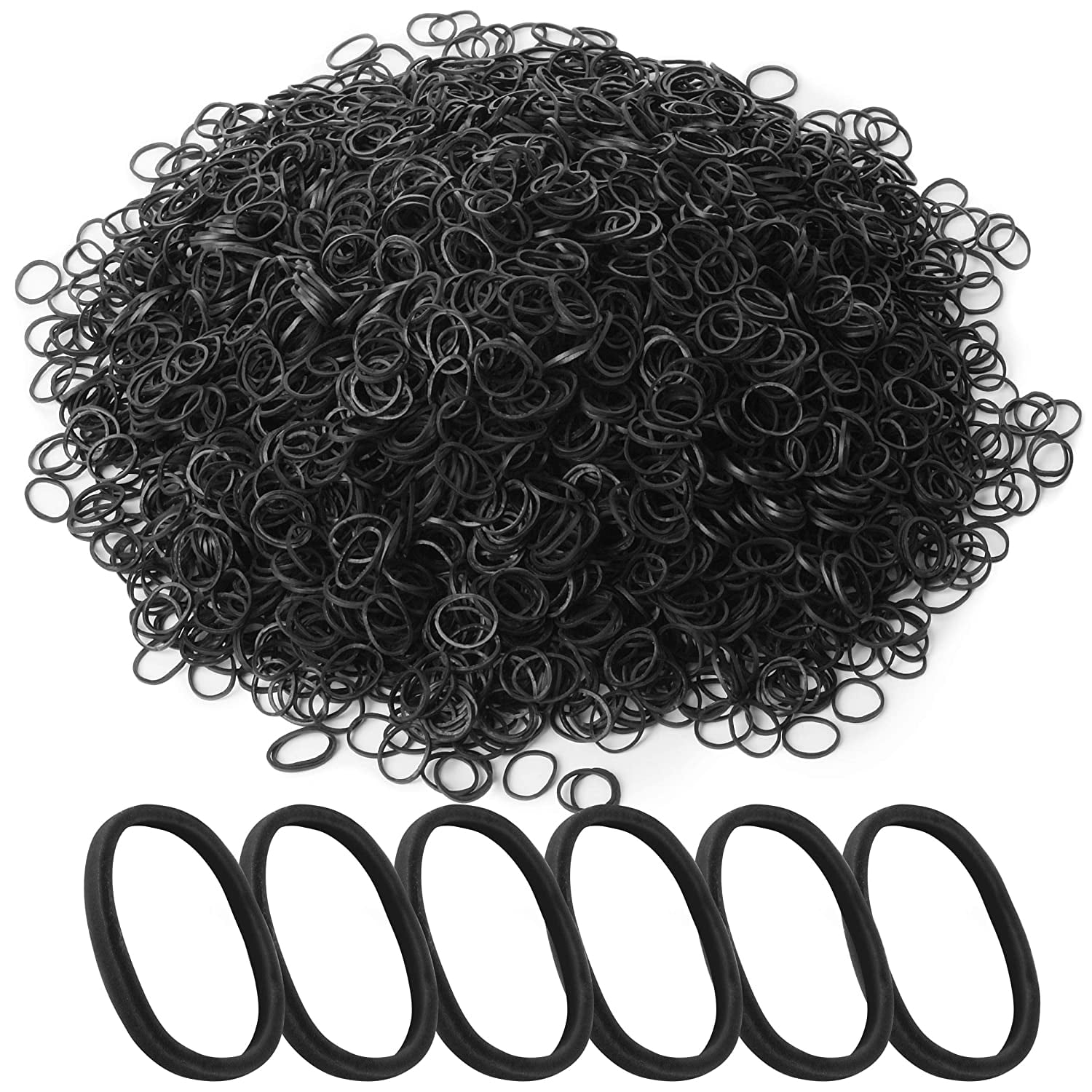 Mr. Pen, Rubber Bands for Hair, 2400 Pack, Black, Soft Elastic Bands ...