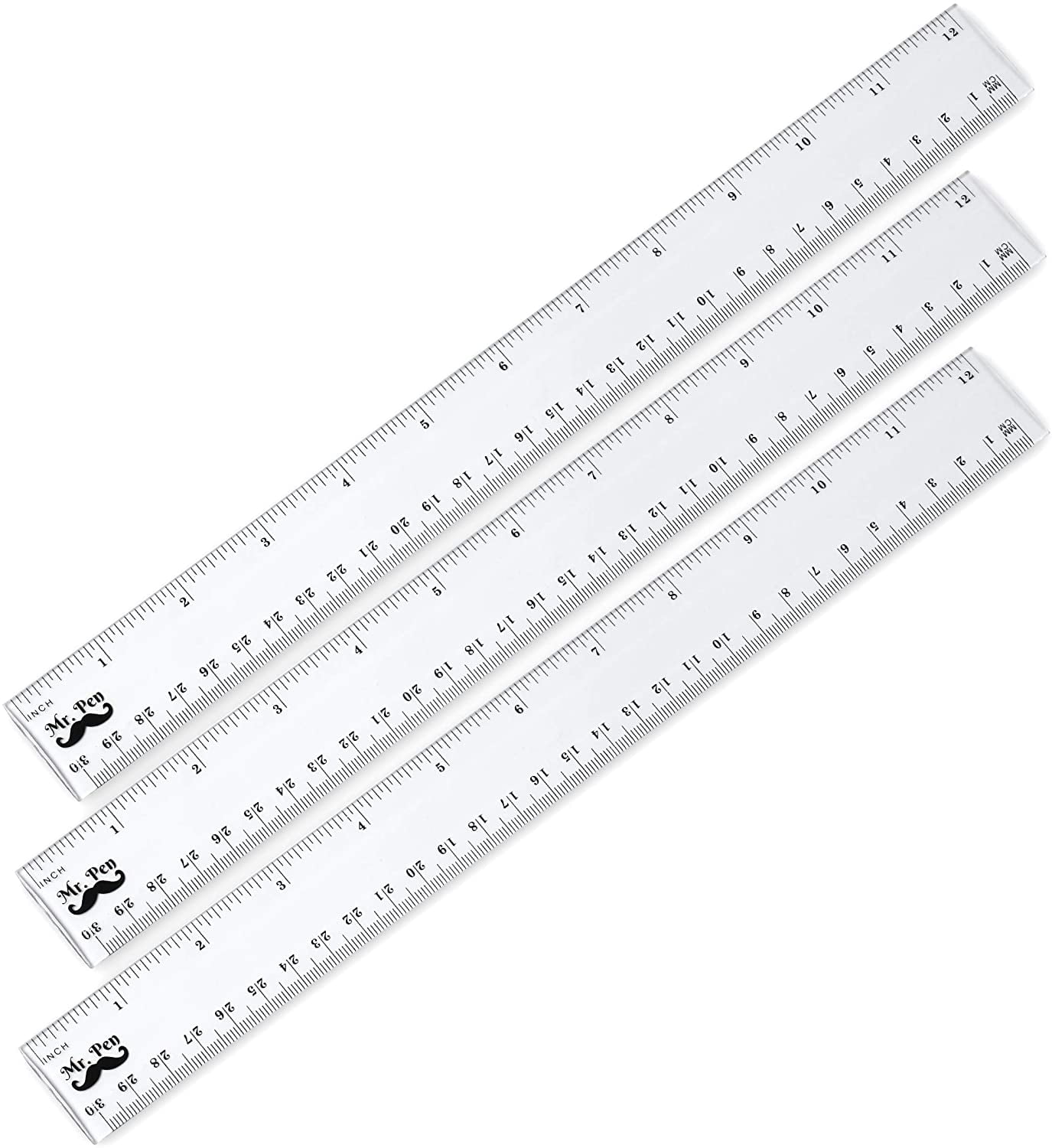 Mr. Pen- Ruler, 12 inch, Pack of 3, Clear Ruler - Walmart.com