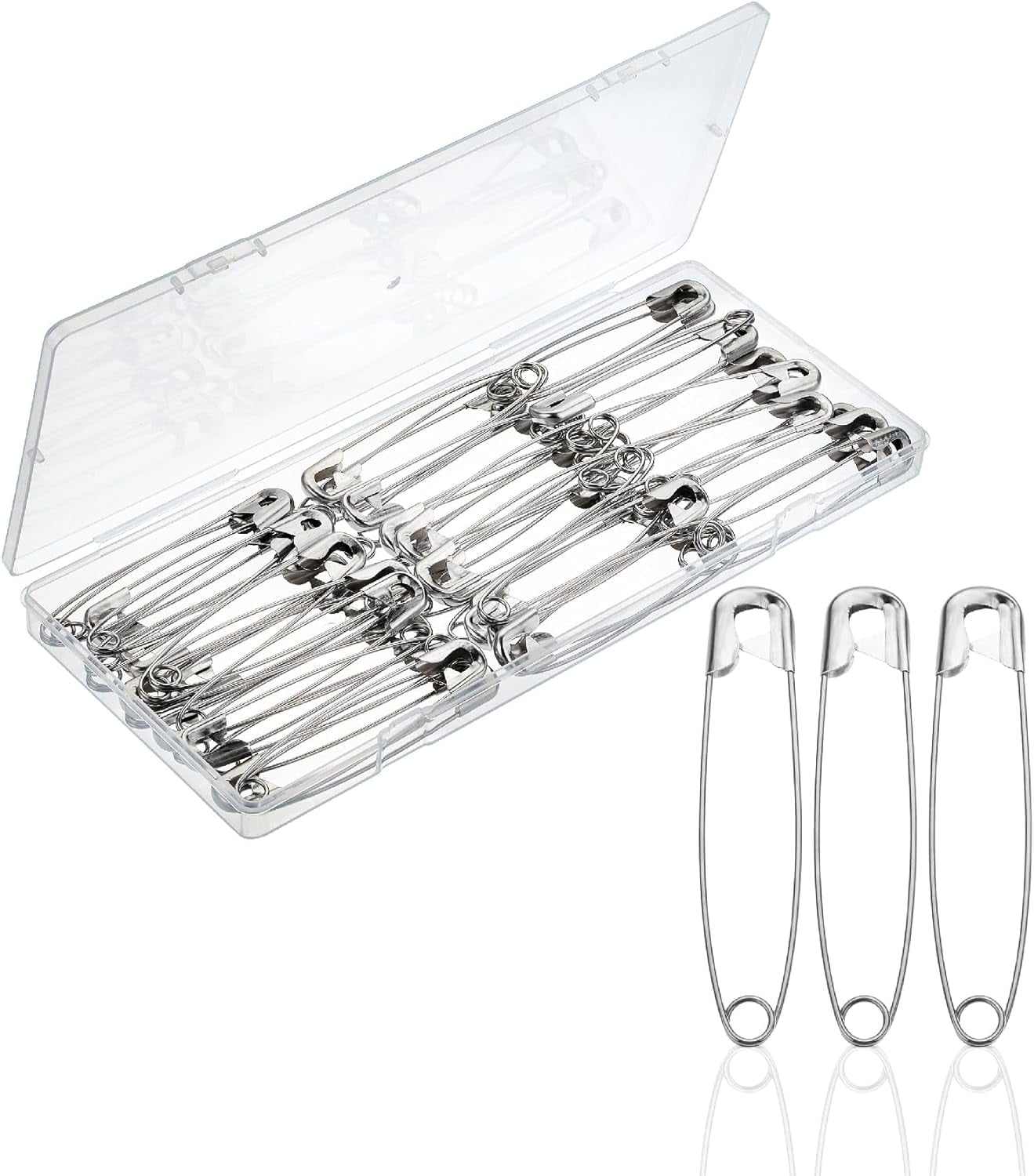 Mr. Pen Safety Pins, 3 Inch, Pack of 50, Oversized Metal Safety Pins ...