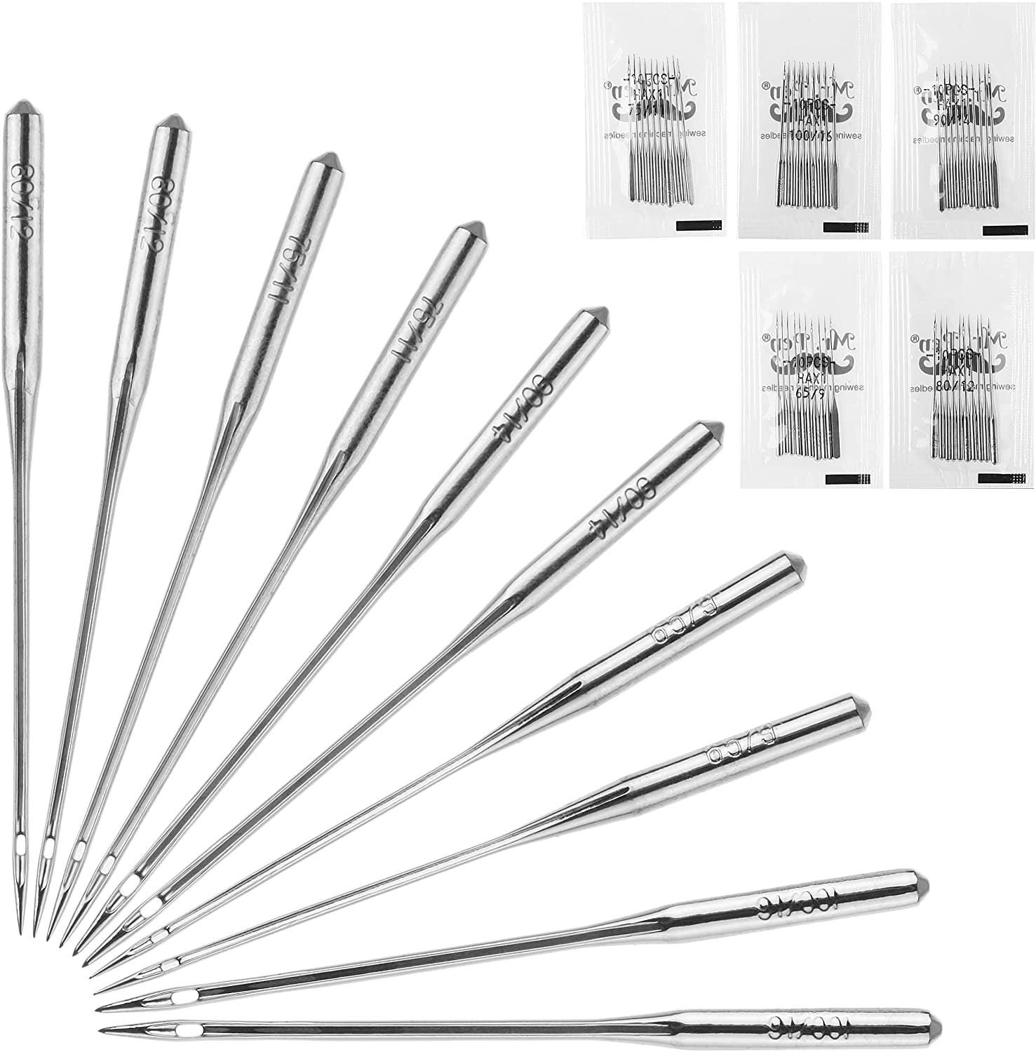 Mr. Pen Sewing Machine Needles 50 Pack with 10 pcs each size for ...