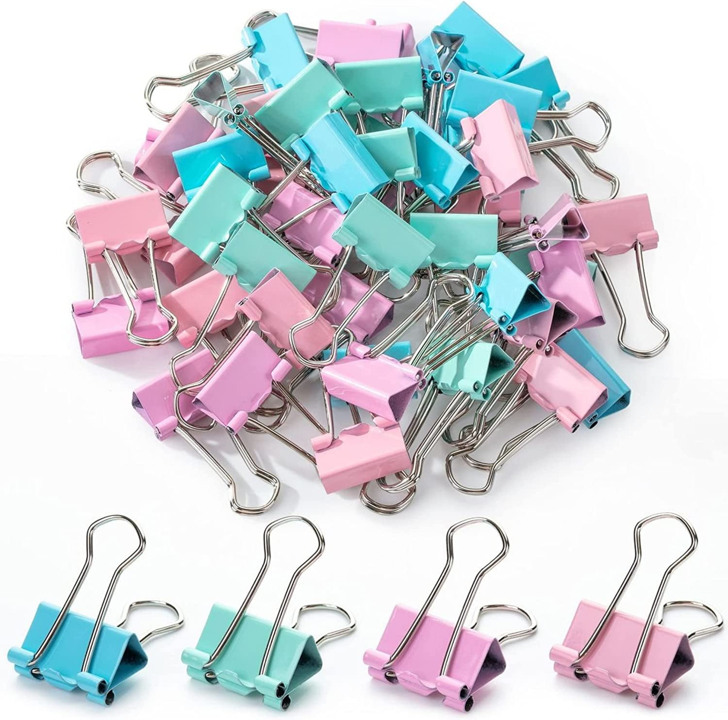 Mr. Pen- Small Binder Clips, 50 Pack, 0.75 in, Pastel Color, Small ...