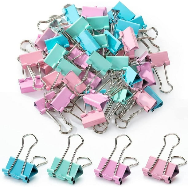 Mr. Pen- Small Binder Clips, 50 Pack, 0.75 in, Pastel Color, Small ...