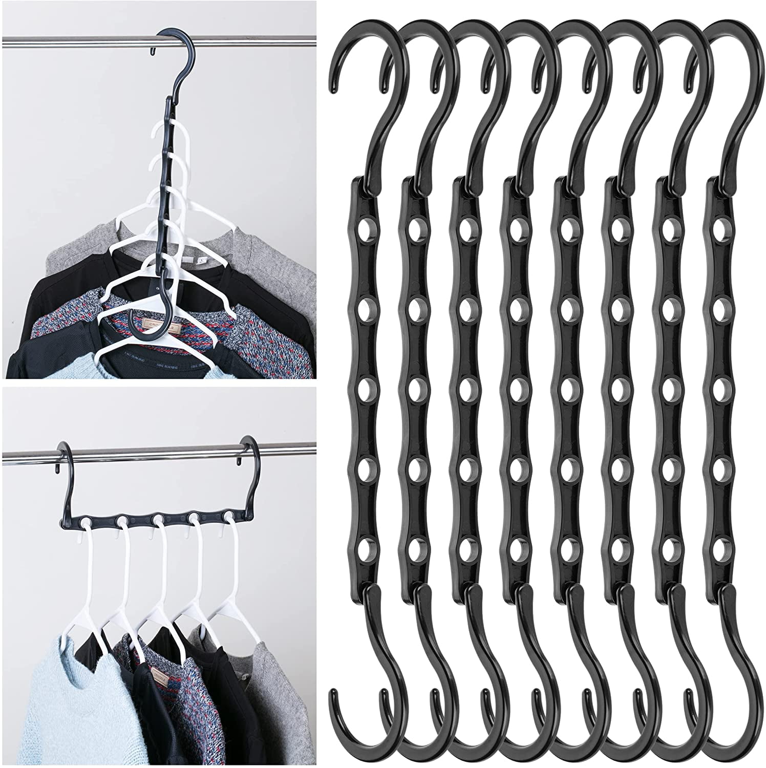 Mr. Pen Space Saving Hangers, Black, 8 Pack, Closet Organizer for ...