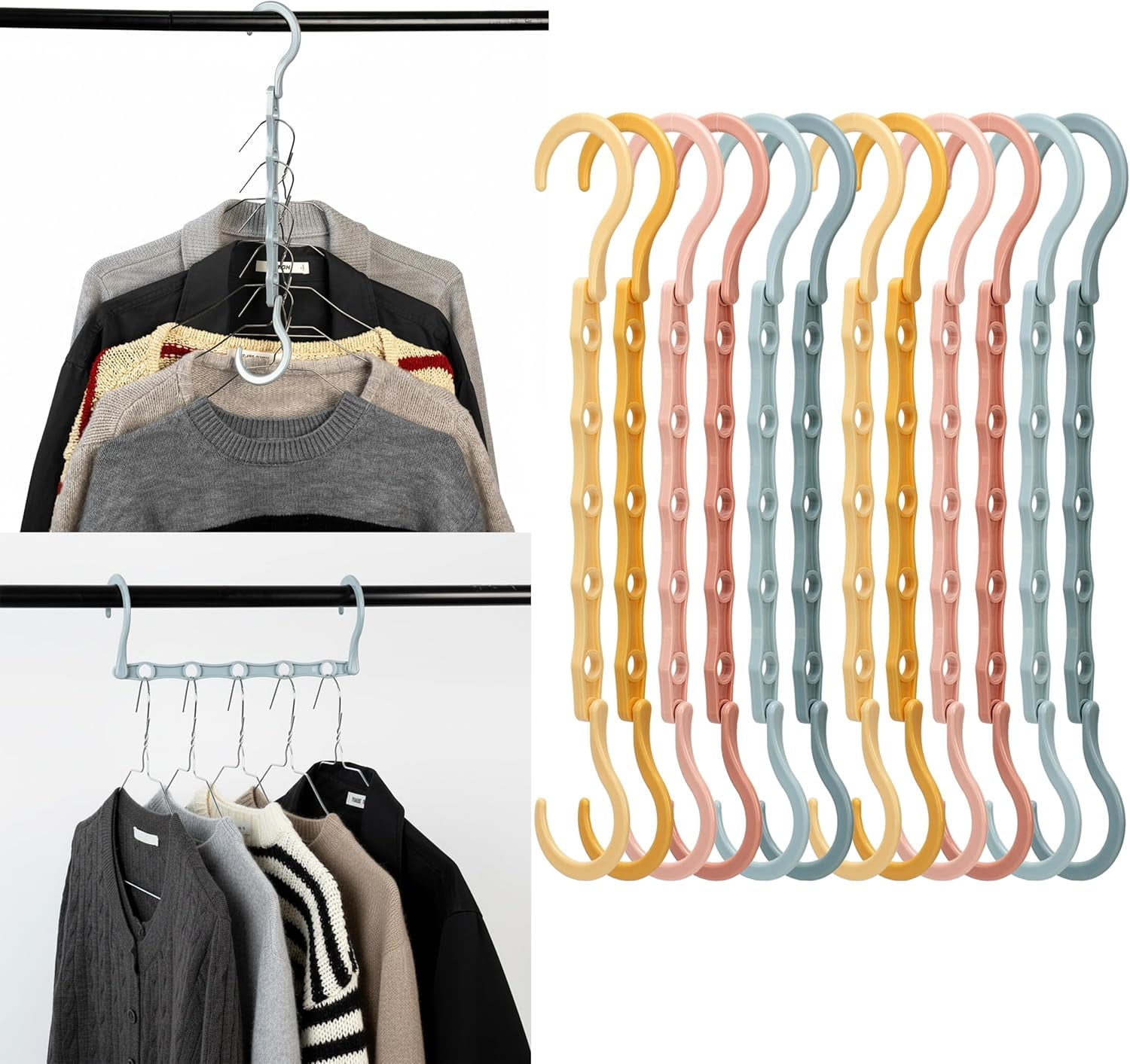 Mr. Pen- Space Saving Hangers for Clothes, 12 pcs, Pastel Horizon ...