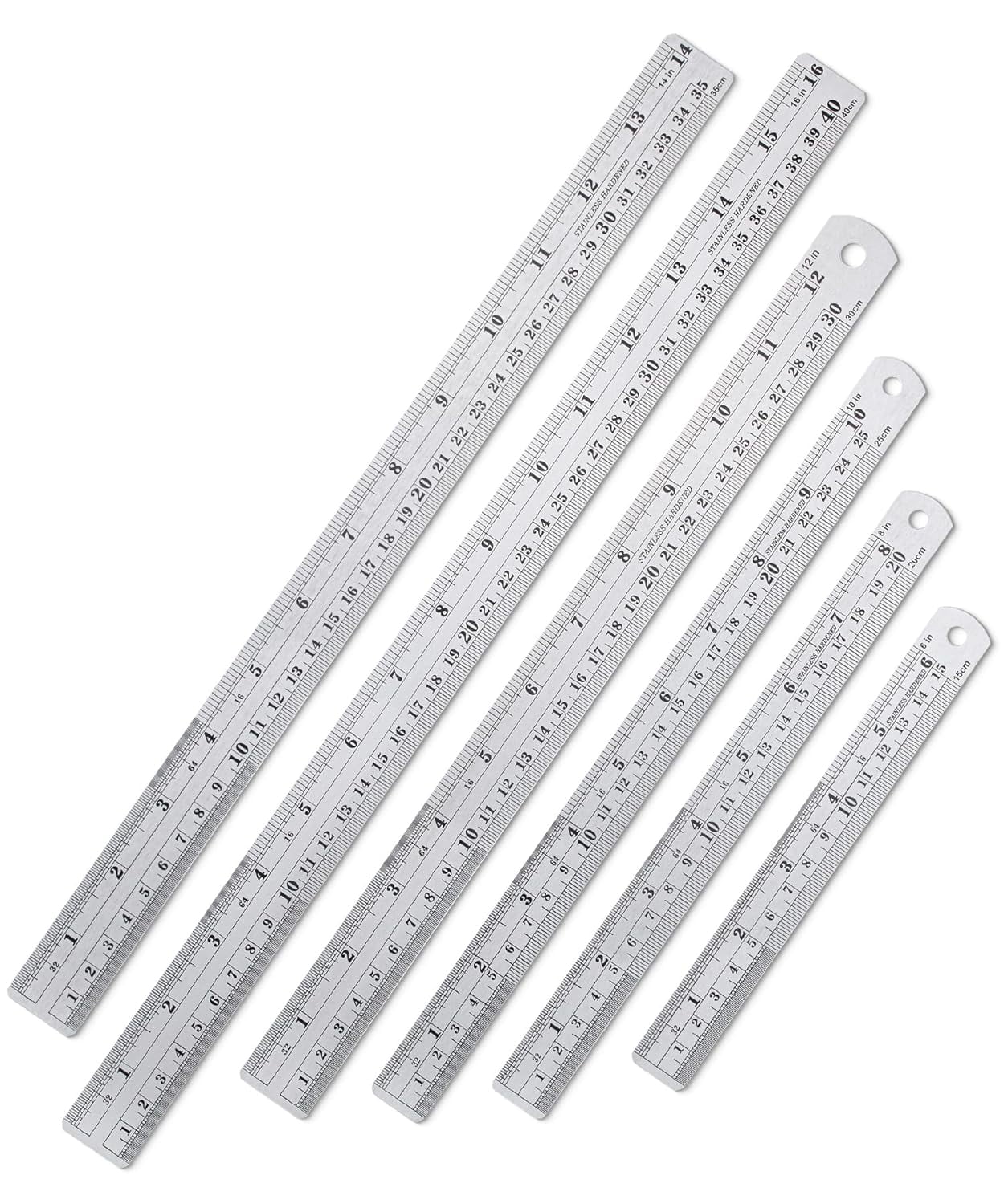Mr. Pen- Stainless Steel Ruler, 6 pcs, 6", 8", 10", 12", 14", 16 ...