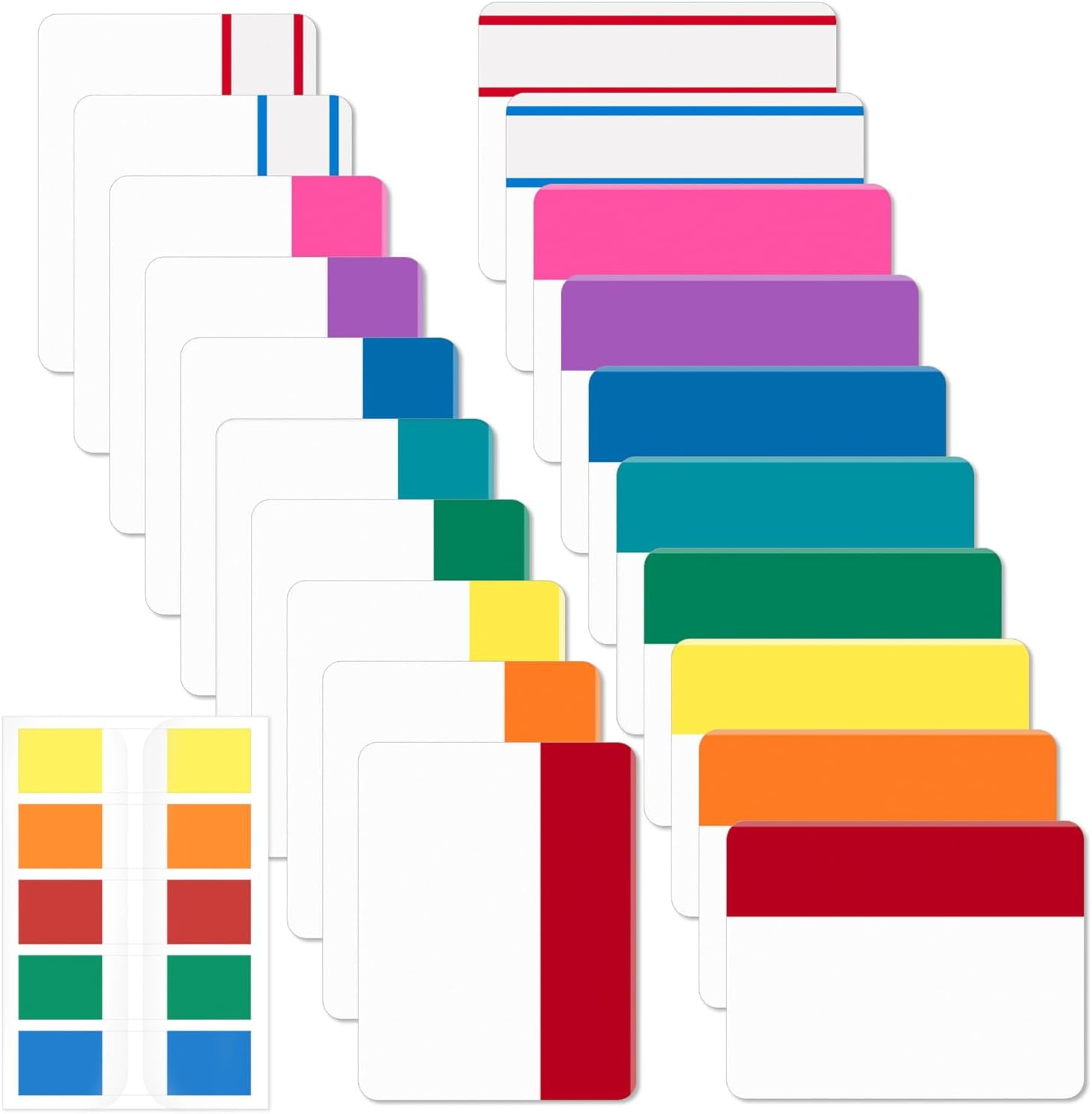 Mr. Pen- Sticky Index Tabs, 500 Pcs, 21 Sets, Colorful Sticky Tabs for ...