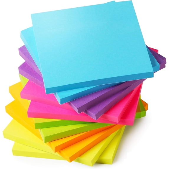 Mr. Pen, Sticky Notes, 3x3 inch, 12 Pads with Bright Neon Colors ...