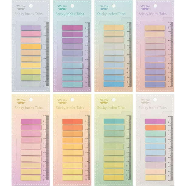Mr. Pen- Sticky Tabs, 1600 Pcs, Colorful Book Tabs, Transparent Sticky ...