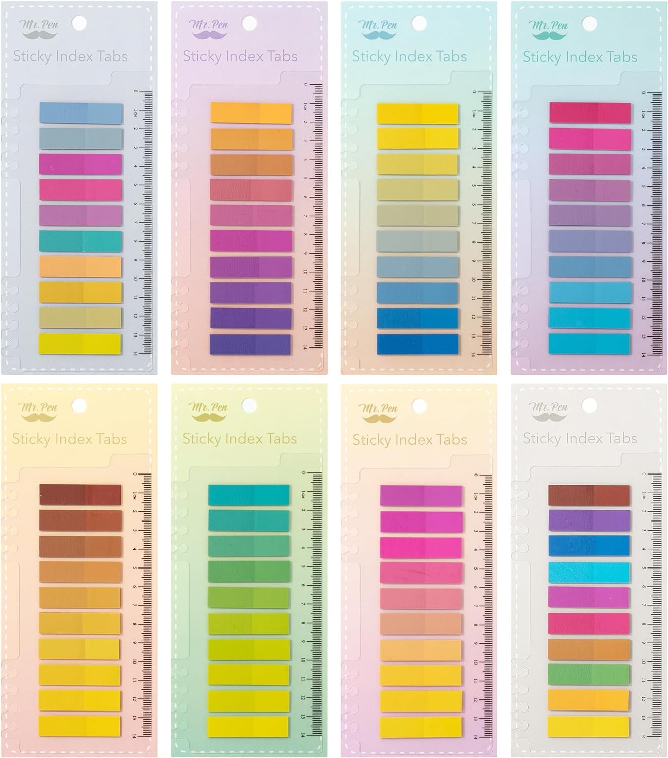 Mr. Pen- Sticky Tabs, 1600 Pcs, Colorful Book Tabs, Transparent Sticky ...