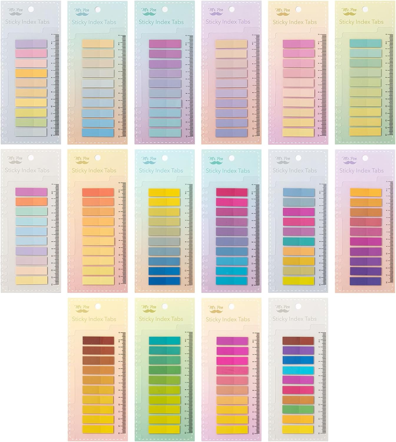 Mr. Pen- Sticky Tabs, 3200 Pcs, Colorful Book Tabs, Transparent Sticky ...