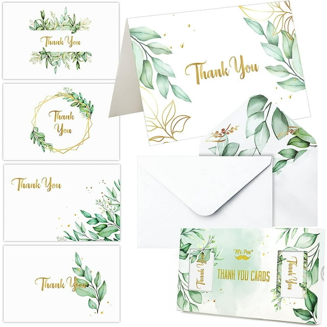 Mr. Pen- Thank You Cards with Envelopes, 20 Pack, 4” x 6”, Greenery ...