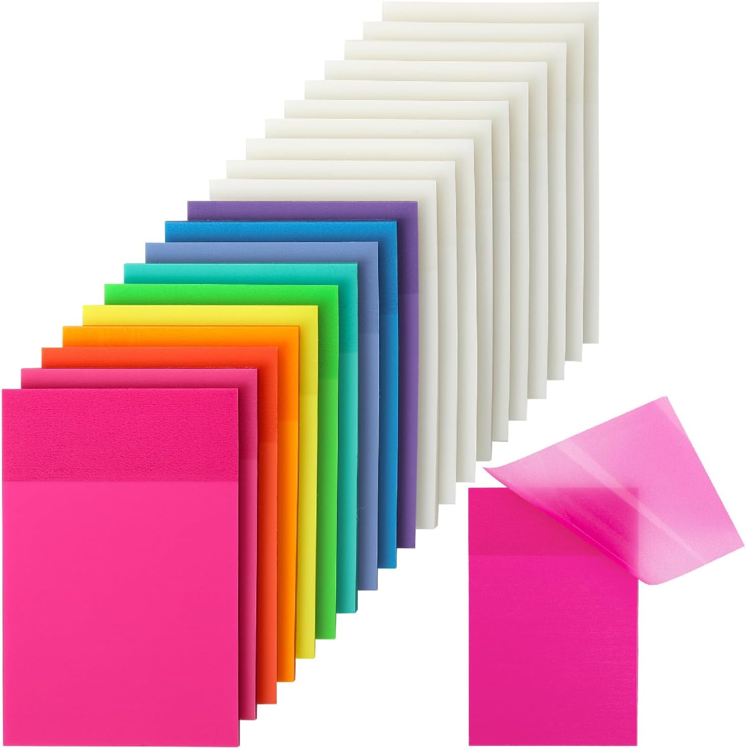 Mr. Pen- Transparent Sticky Notes, 3”x2”, 20 Pads, 1000Sheets, Colorful ...