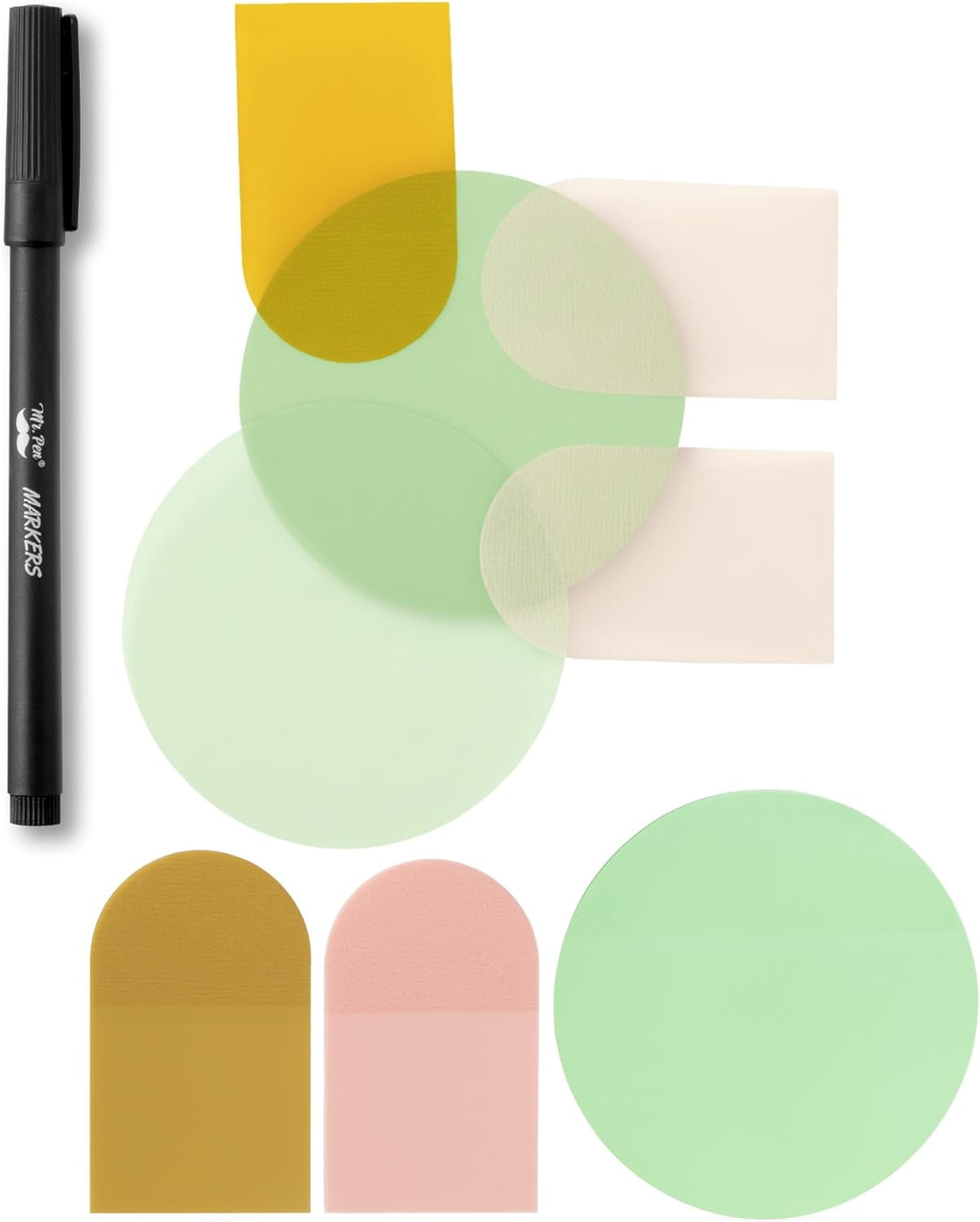Mr. Pen- Transparent Sticky Notes with Pen, 150 Sheets, Matera Glow ...