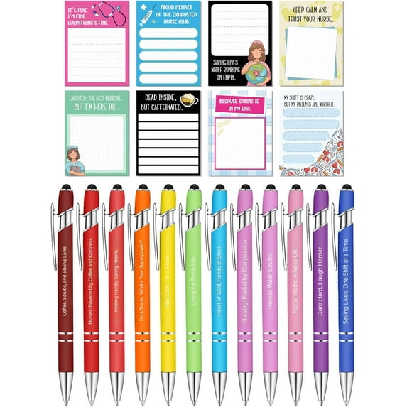 Mr. Pen- Fun Nurse Sticky Notes and Funny Stylus Pens, 20 Pack, 3" x 4 ...