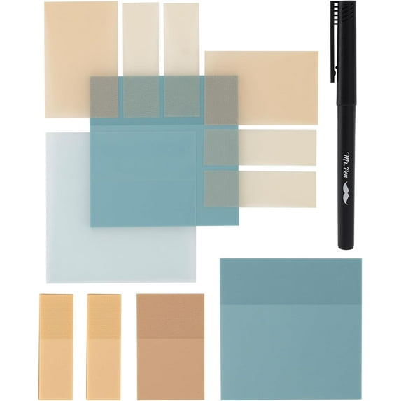 Mr. Pen- Transparent Sticky Notes with Pen, 200 Sheets, Sunset Breeze ...