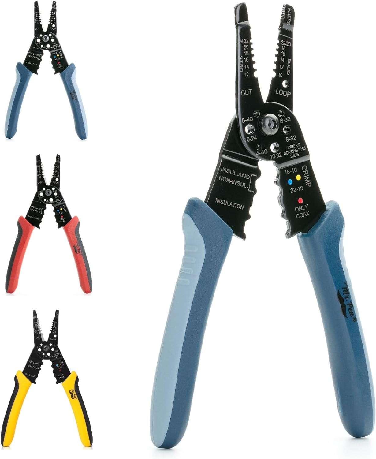 Mr. Pen- Wire Stripper, 8 inch, Blue, Wire Stripper Tool, Wire Cutter ...