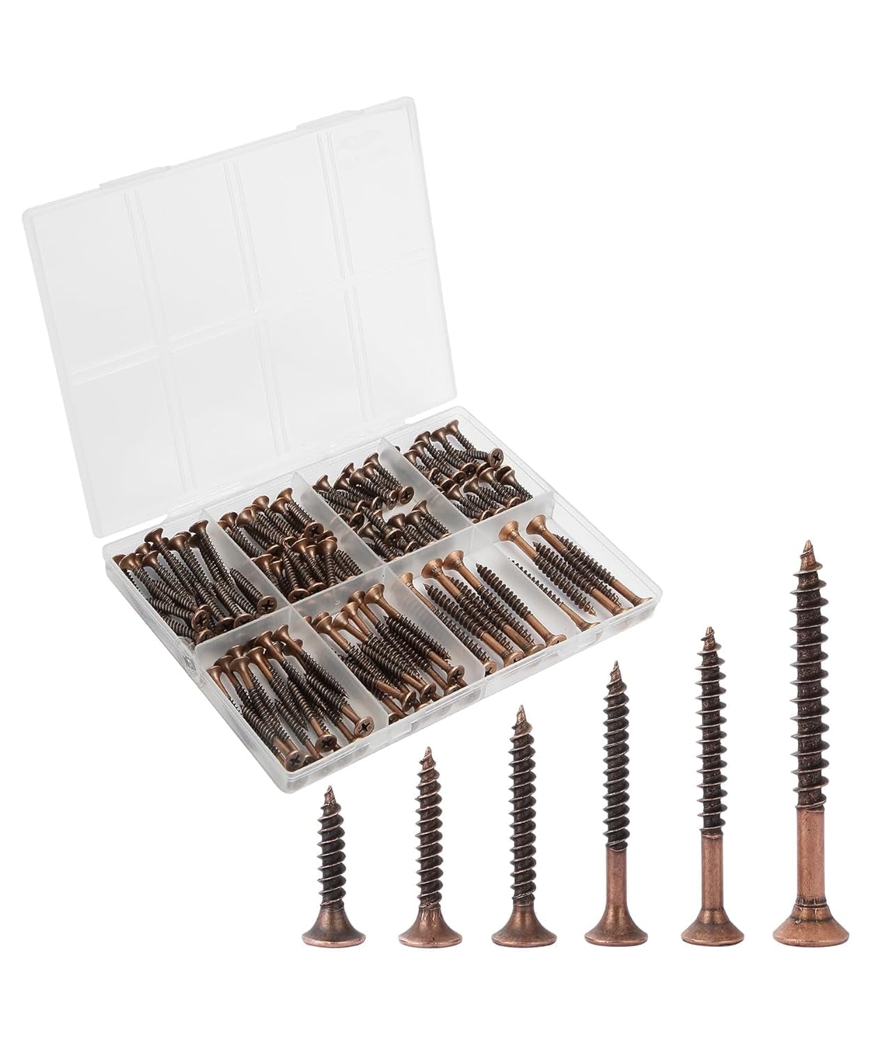 Mr. Pen Wood Screws Assortment Kit, 152 pcs, 6 Sizes, Bronze Screws ...