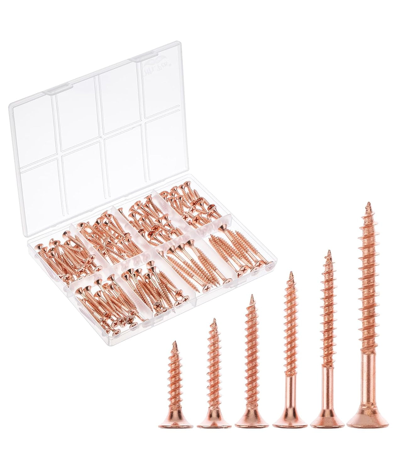Mr. Pen Wood Screws Assortment Kit, 152 Pieces, Rose Gold Phillips Head ...