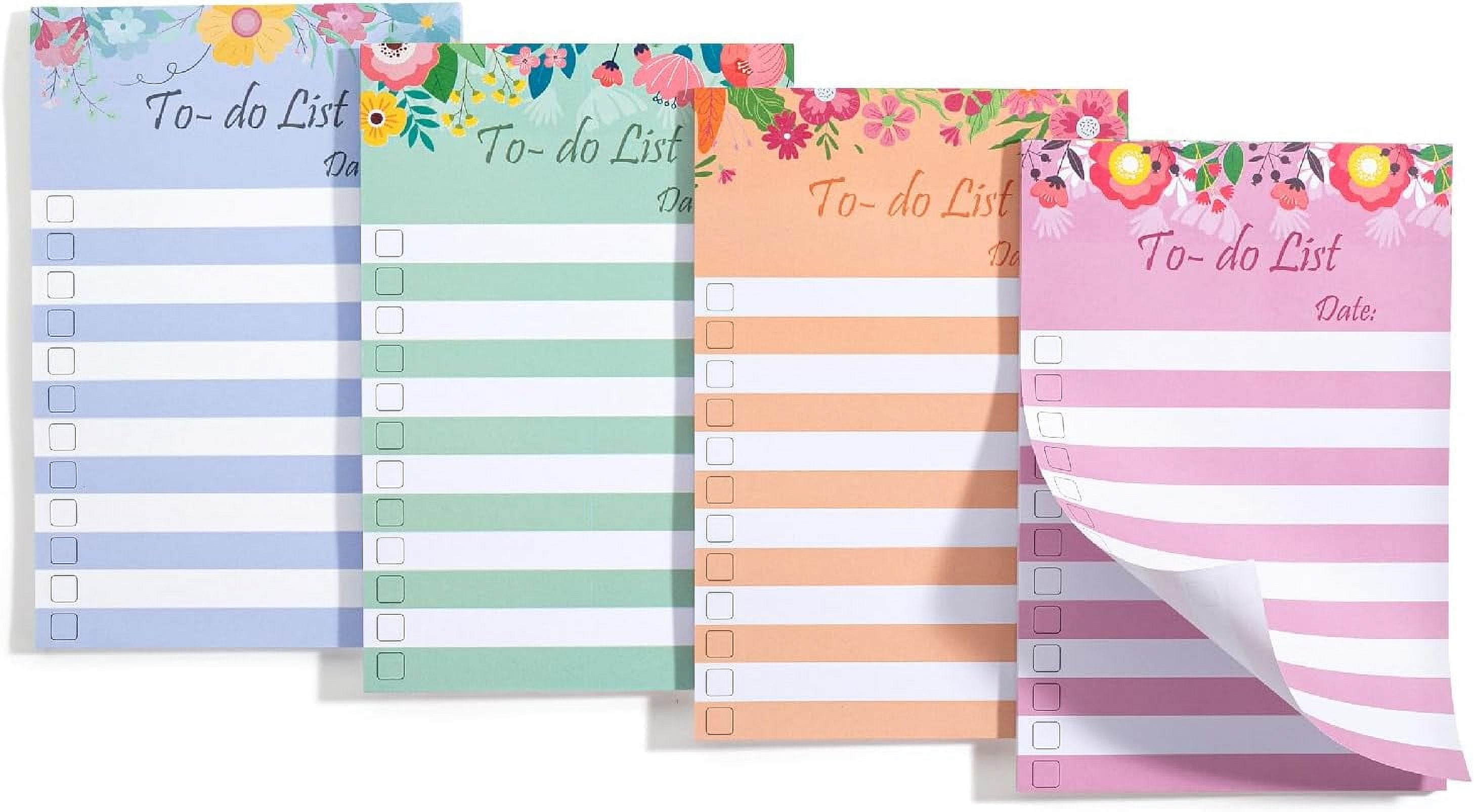 Mr. Pen- to Do List Sticky Notes, 4"x6", 4 Pads, 200 Sheets, Floral ...