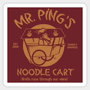 Mr Ping'S Noodle Cart Sticker Phone Decal Water Bottle Stickers Car ...