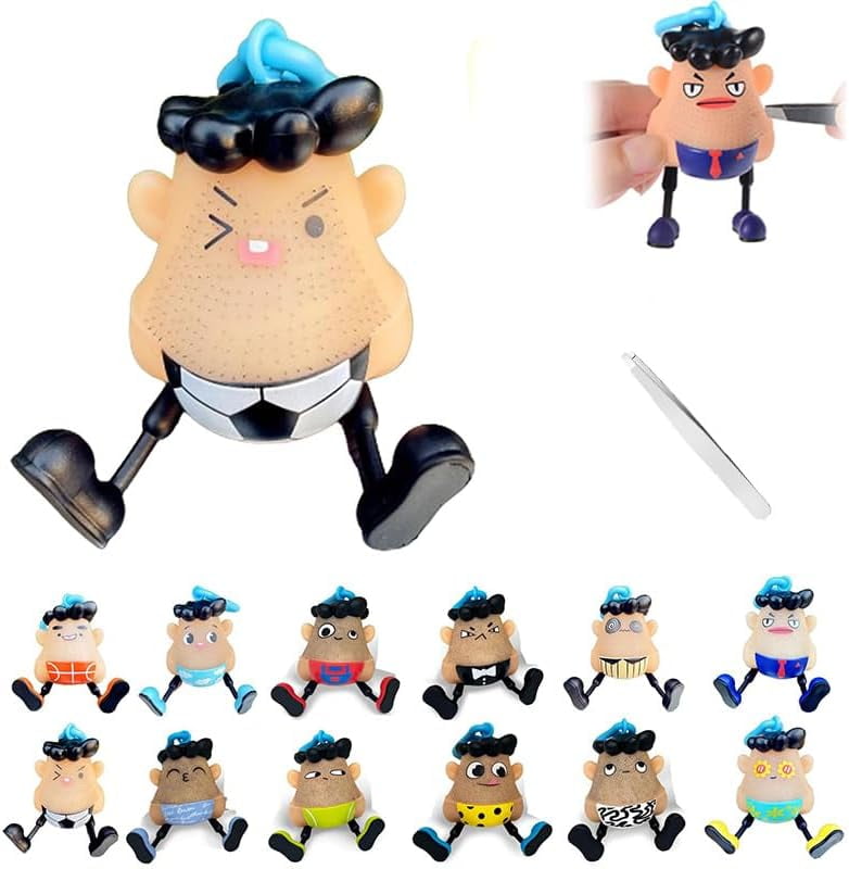 Mr Plucky Toy, 2024 New Hair Plucking Fidget Toy with Tweezers, Hair ...