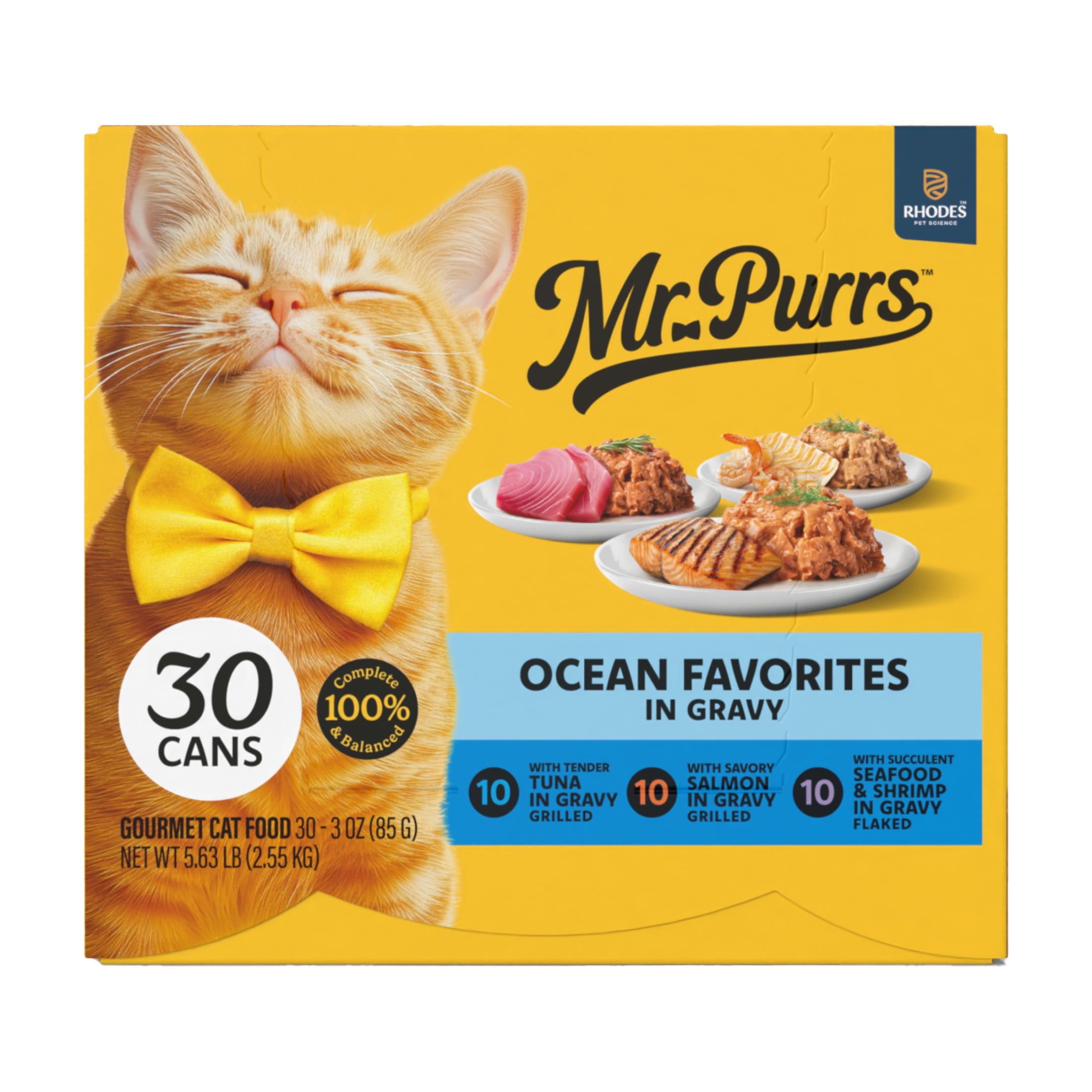 Mr Purrs Grilled Seafood in Gravy, Wet Cat Food, 3 oz Can (30 Pack ...
