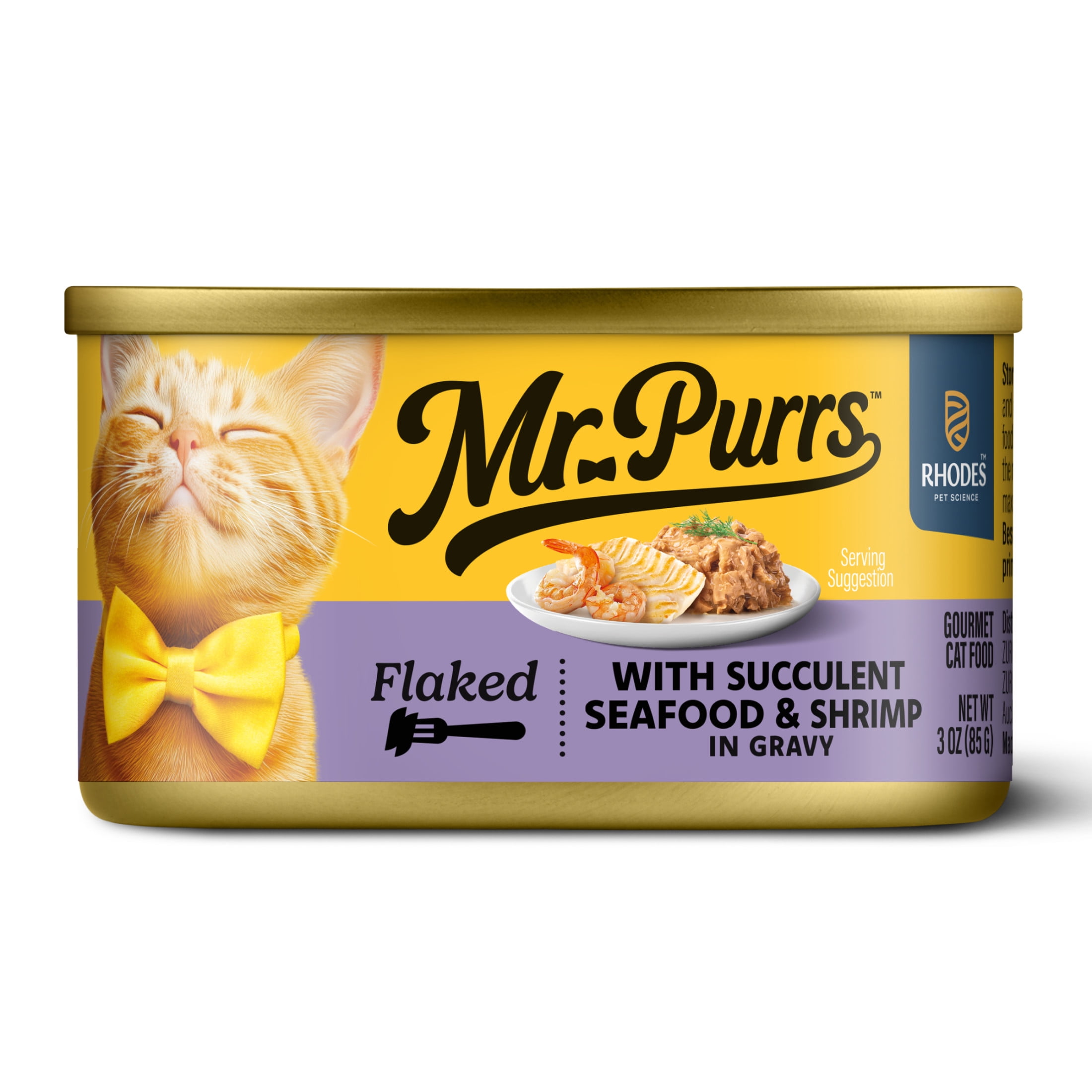 Mr Purrs Flaked Succulent Seafood & Shrimp in Gravy, Wet Cat Food, 3 oz ...