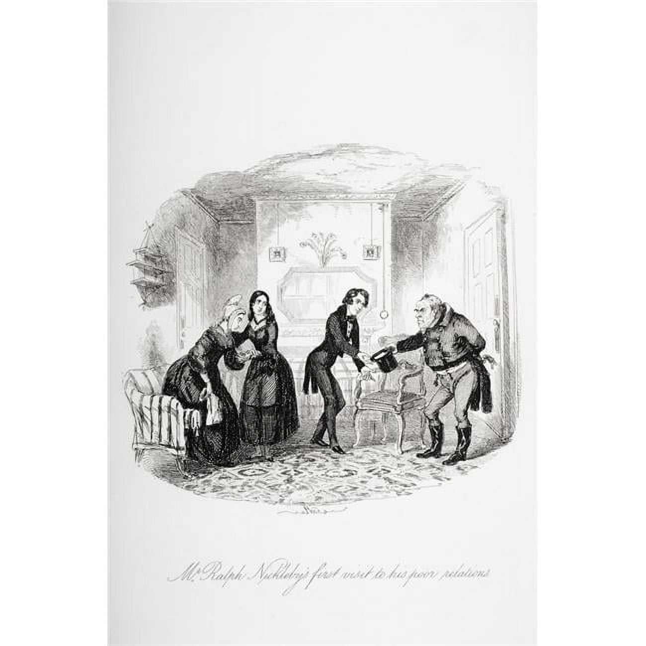 Mr Ralph Nicklebys First Visit To His Poor Relations Illustration From The Charles Dickens Novel ...