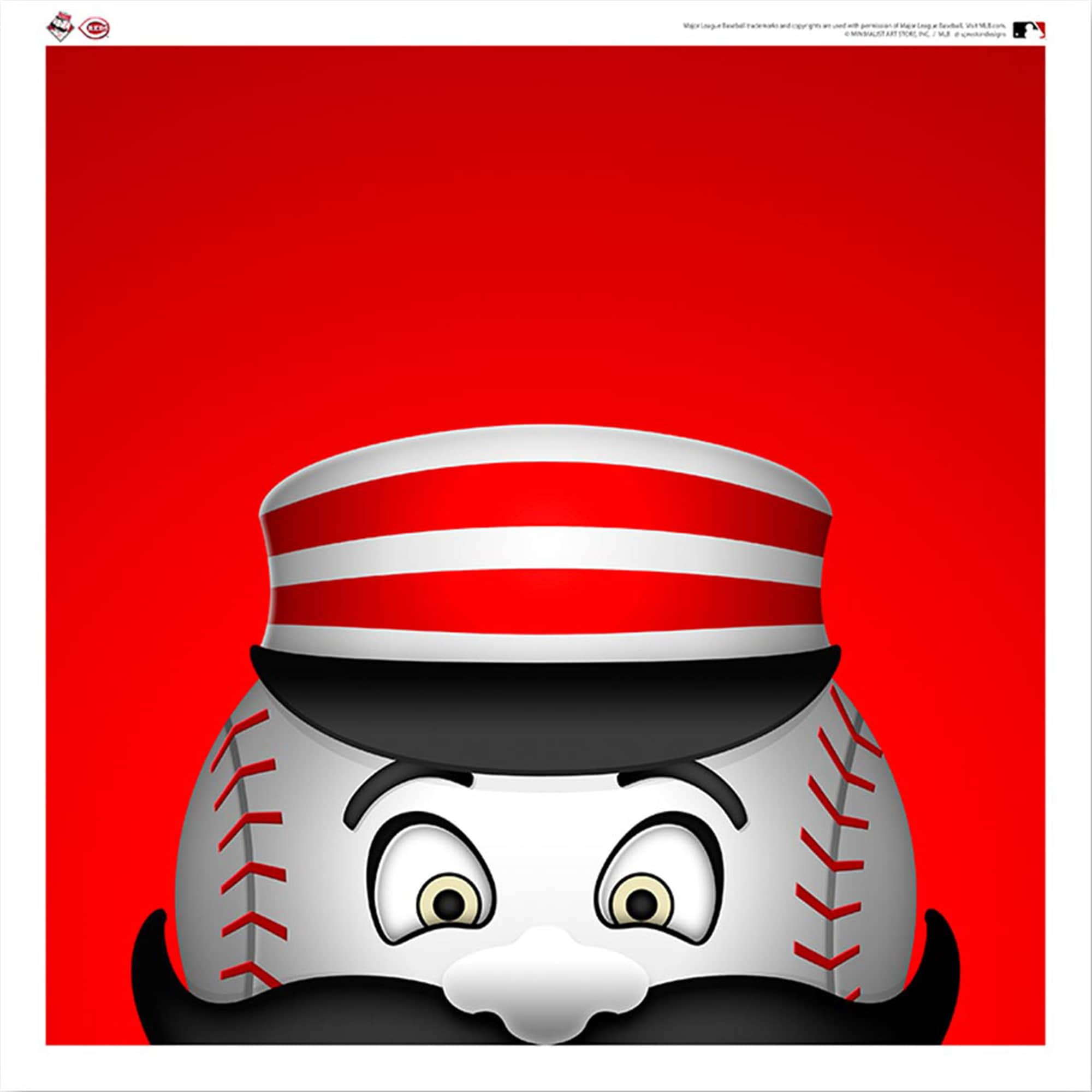 Mr. Redlegs Cincinnati Reds 12'' x 12'' Minimalist Mascot Poster Print ...