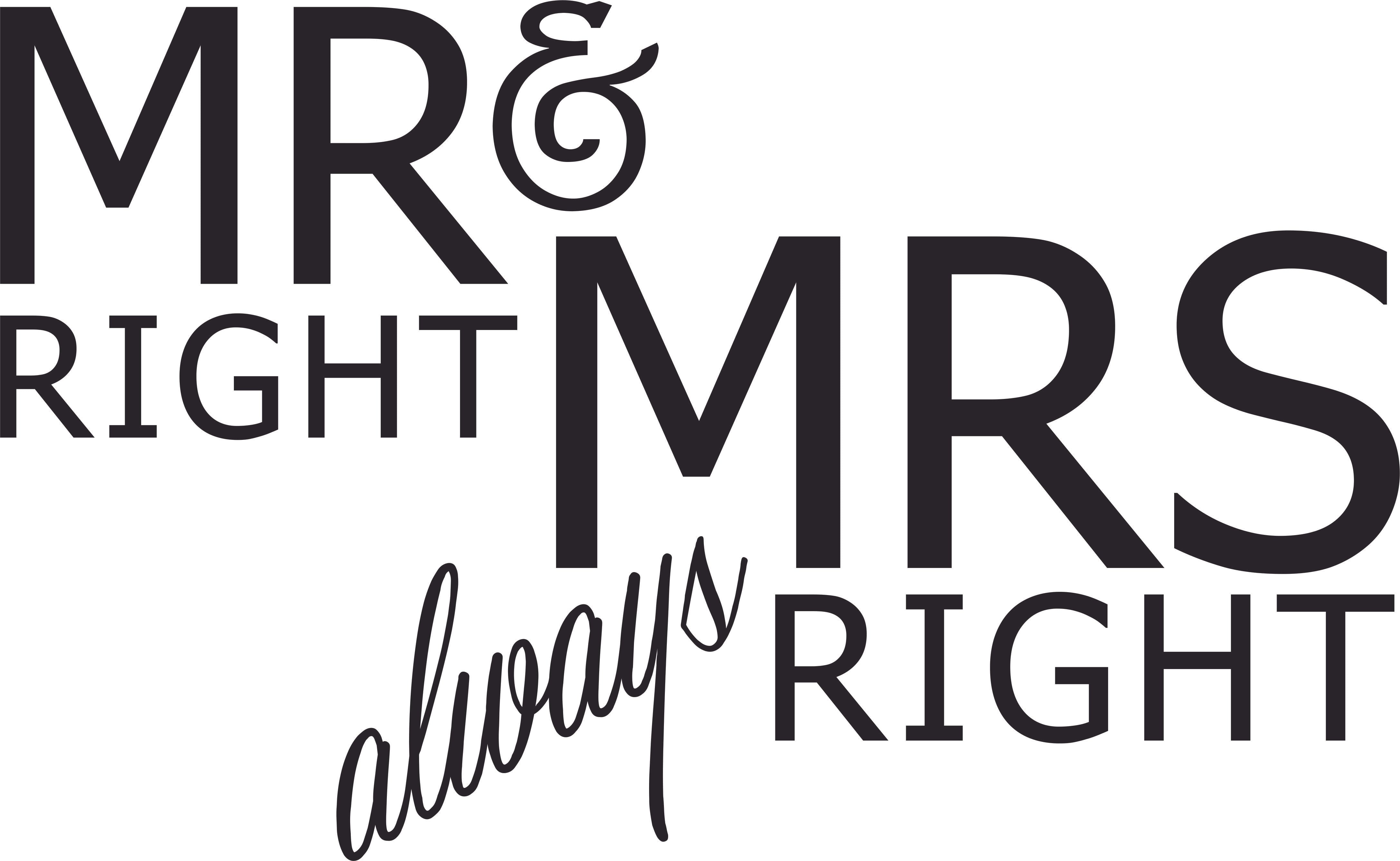 Mr Right Mrs Always Right For Couples Customized Wall Decal - Custom ...