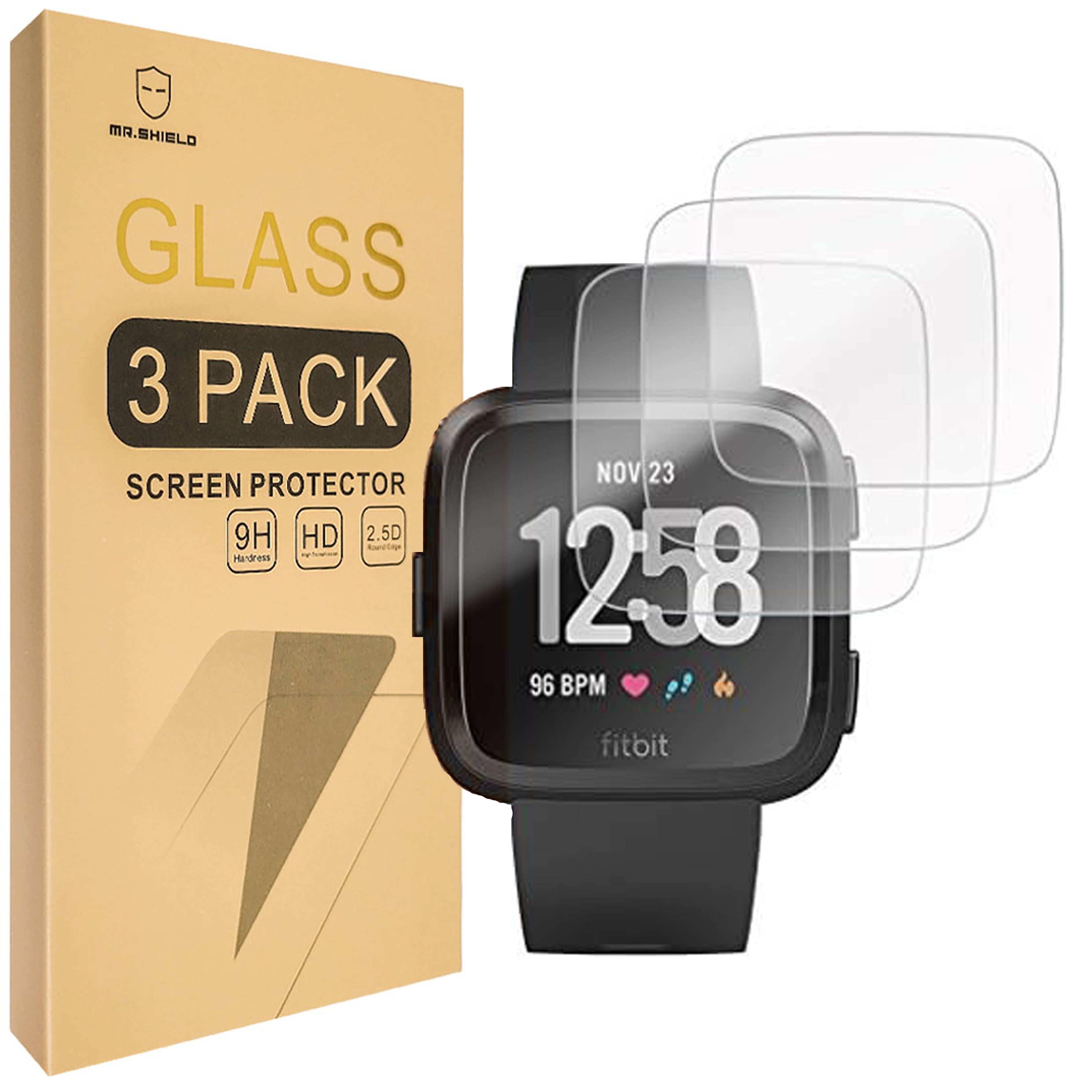 Mr.Shield [3-PACK] Screen Protector For Fitbit Versa Smart Watch ...
