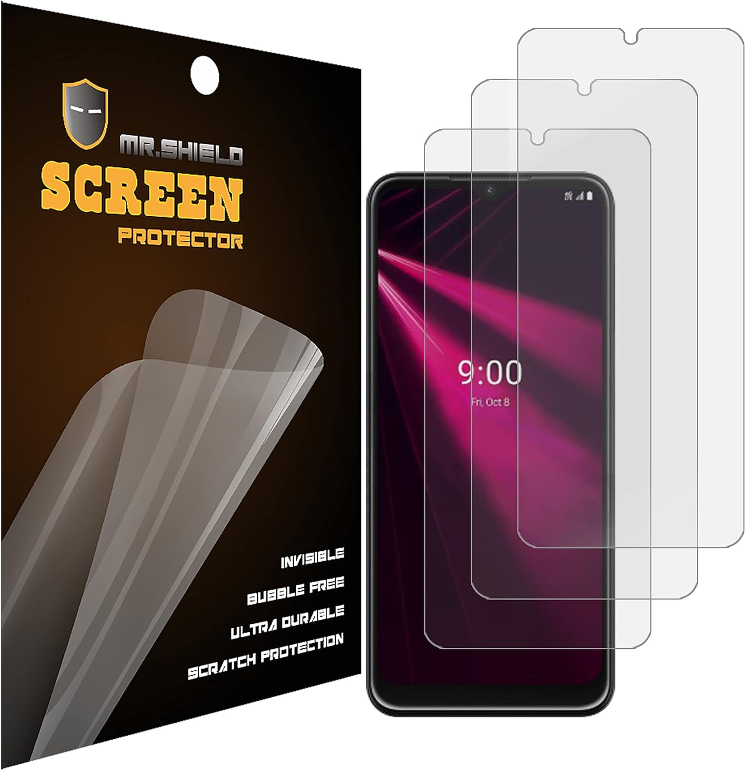 Mr.Shield [3-Pack] Designed For T-Mobile REVVL V 4G [6.5 Inch] Premium Clear Screen Protector ...
