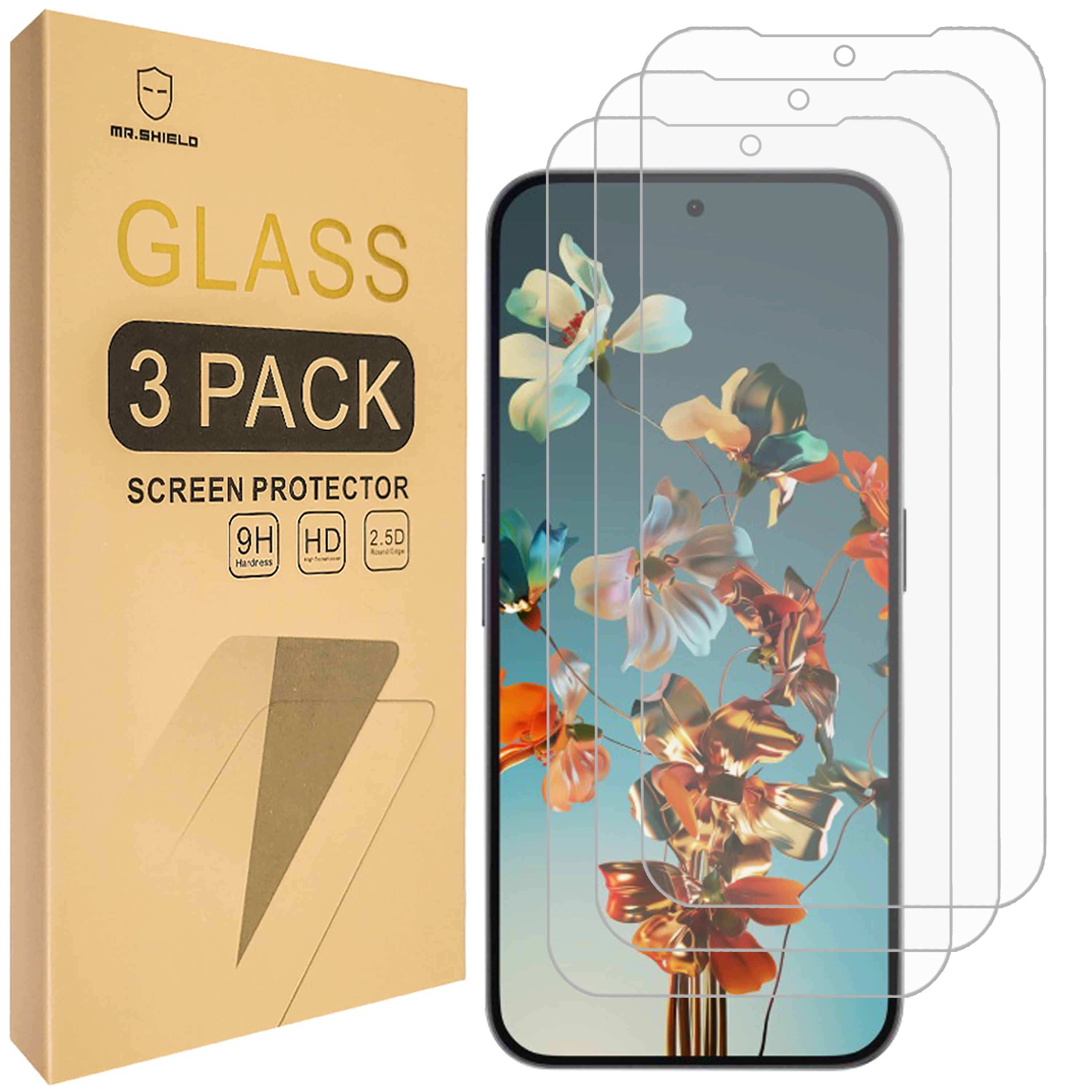 Mr.Shield Screen Protector compatible with Nothing Phone (2a) Plus [Tempered Glass] [3-Pack ...