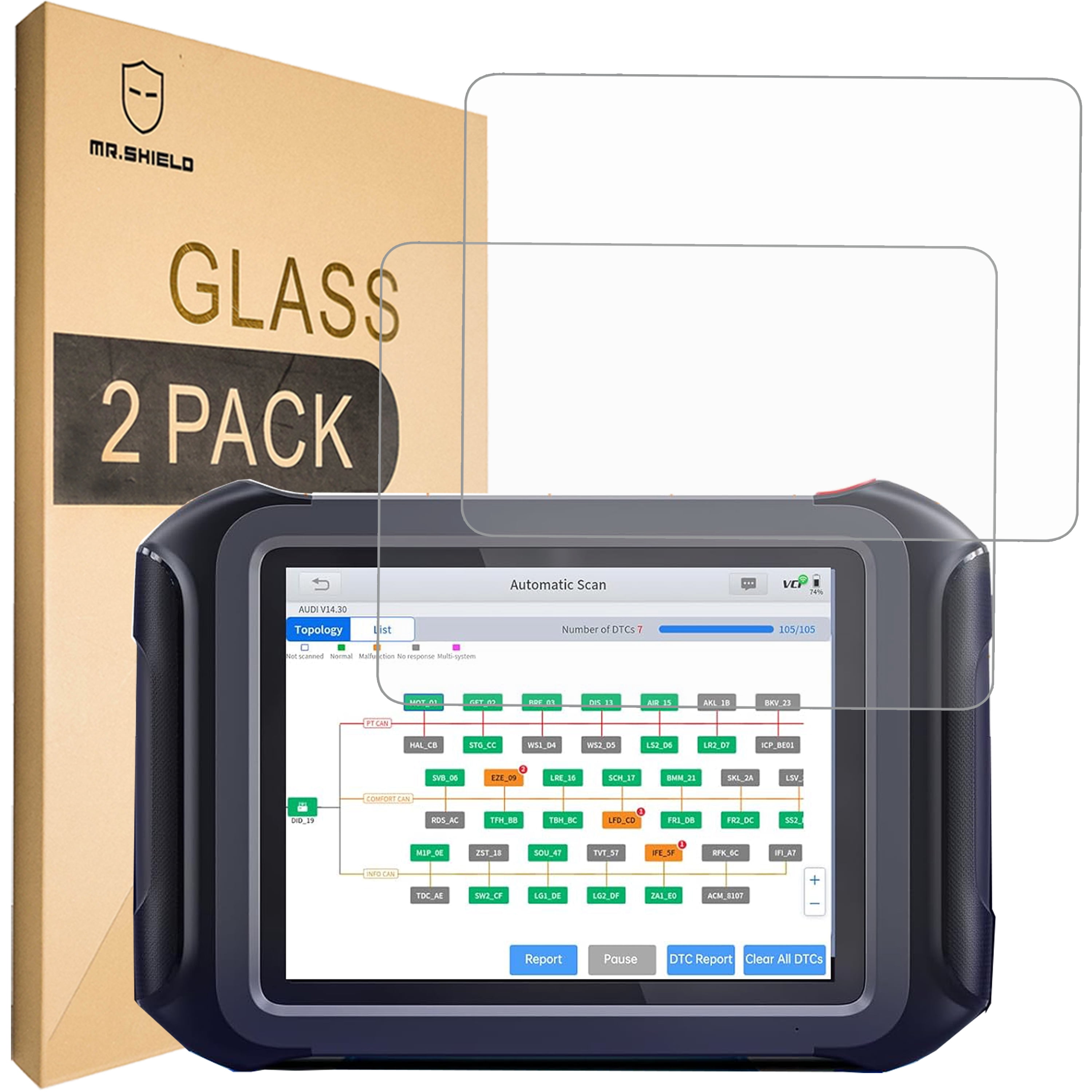 Mr.Shield Screen Protector compatible with Xtool D9 / Xtool D9 Pro [Tempered Glass] [2-PACK ...