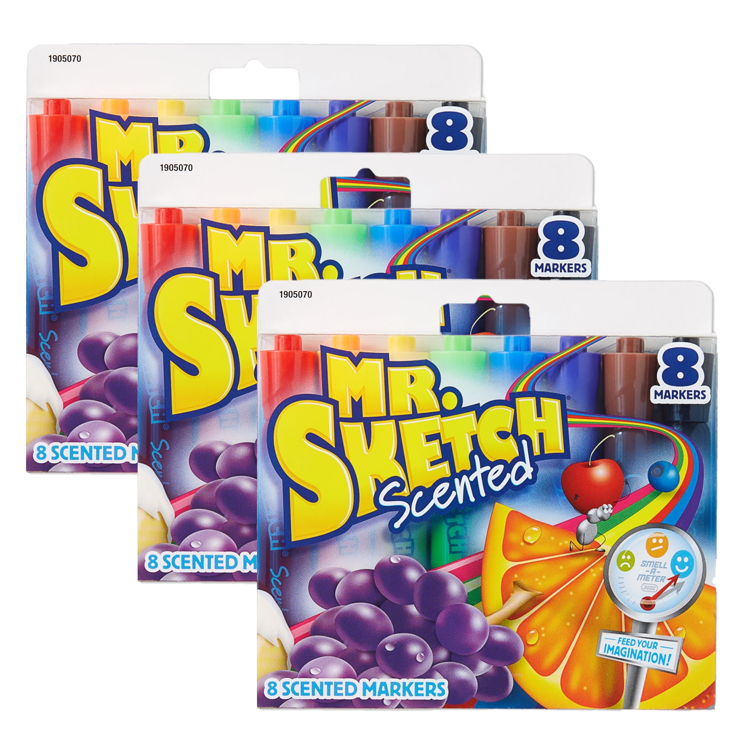 Mr. Sketch Scented Markers, Chisel Tip, Assorted Colors, 8 Per Pack, 3 ...