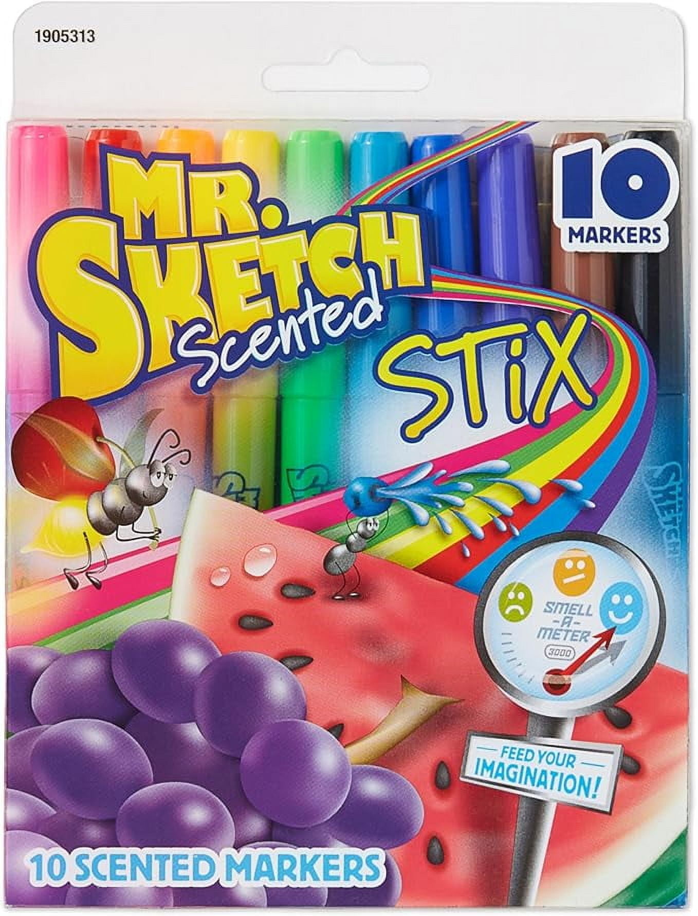 Mr. Sketch Scented Stix Markers, Fine Tip, Assorted Colors, 10 Count ...