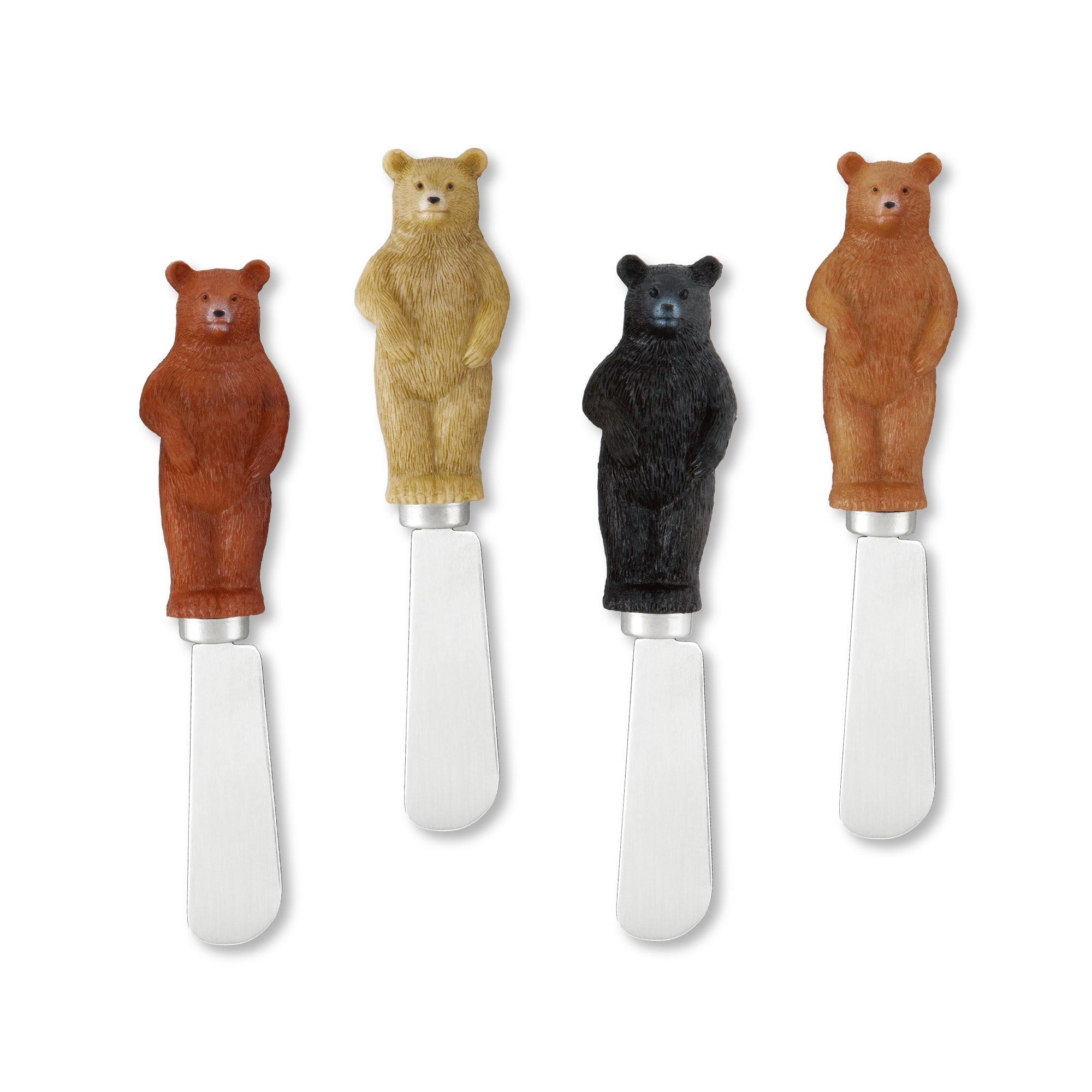 Mr. Spreader 4-Piece Bears Hand Painted Resin Handle with Stainless ...