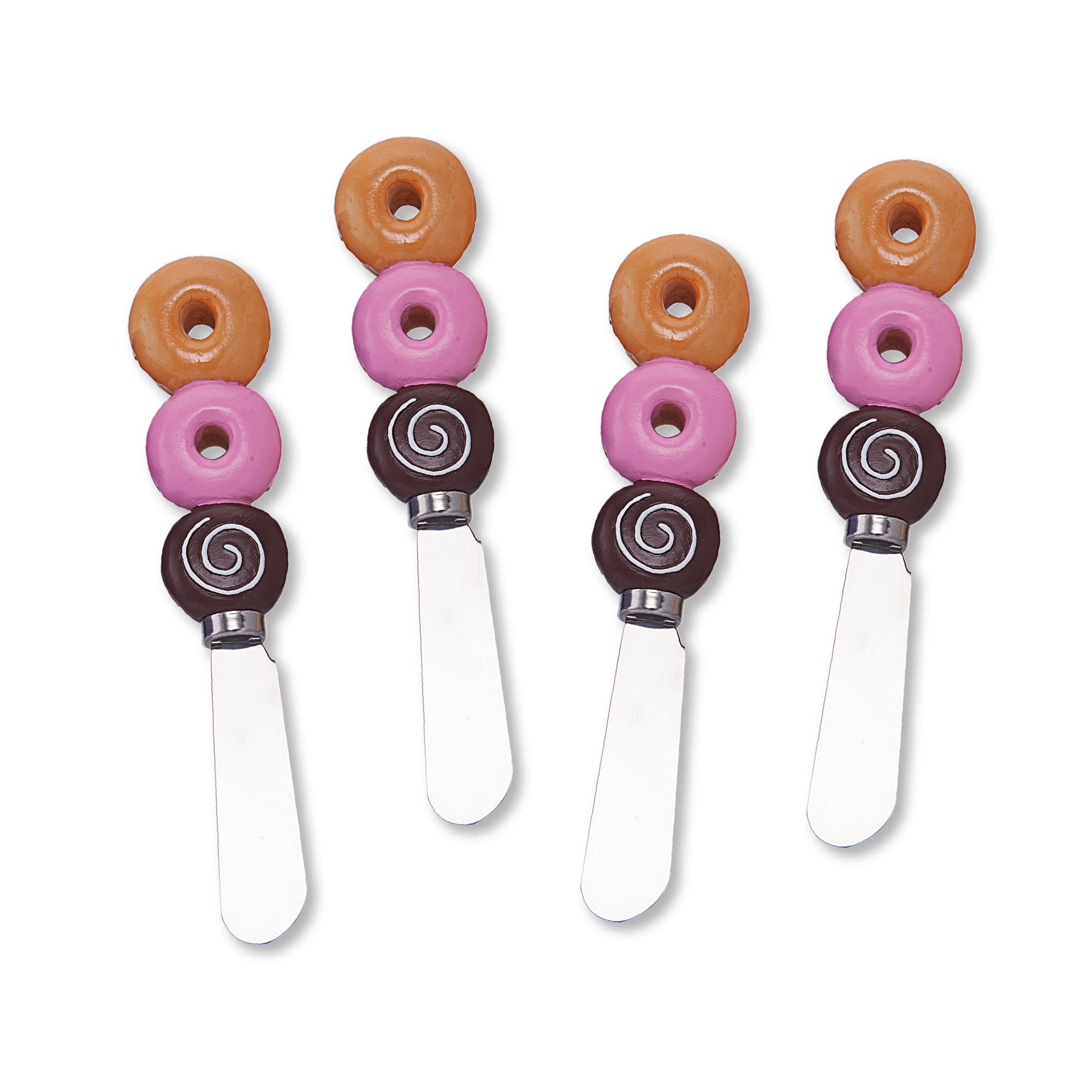 Mr. Spreader 4-Piece Donut Hand Painted Resin Handle with Stainless ...