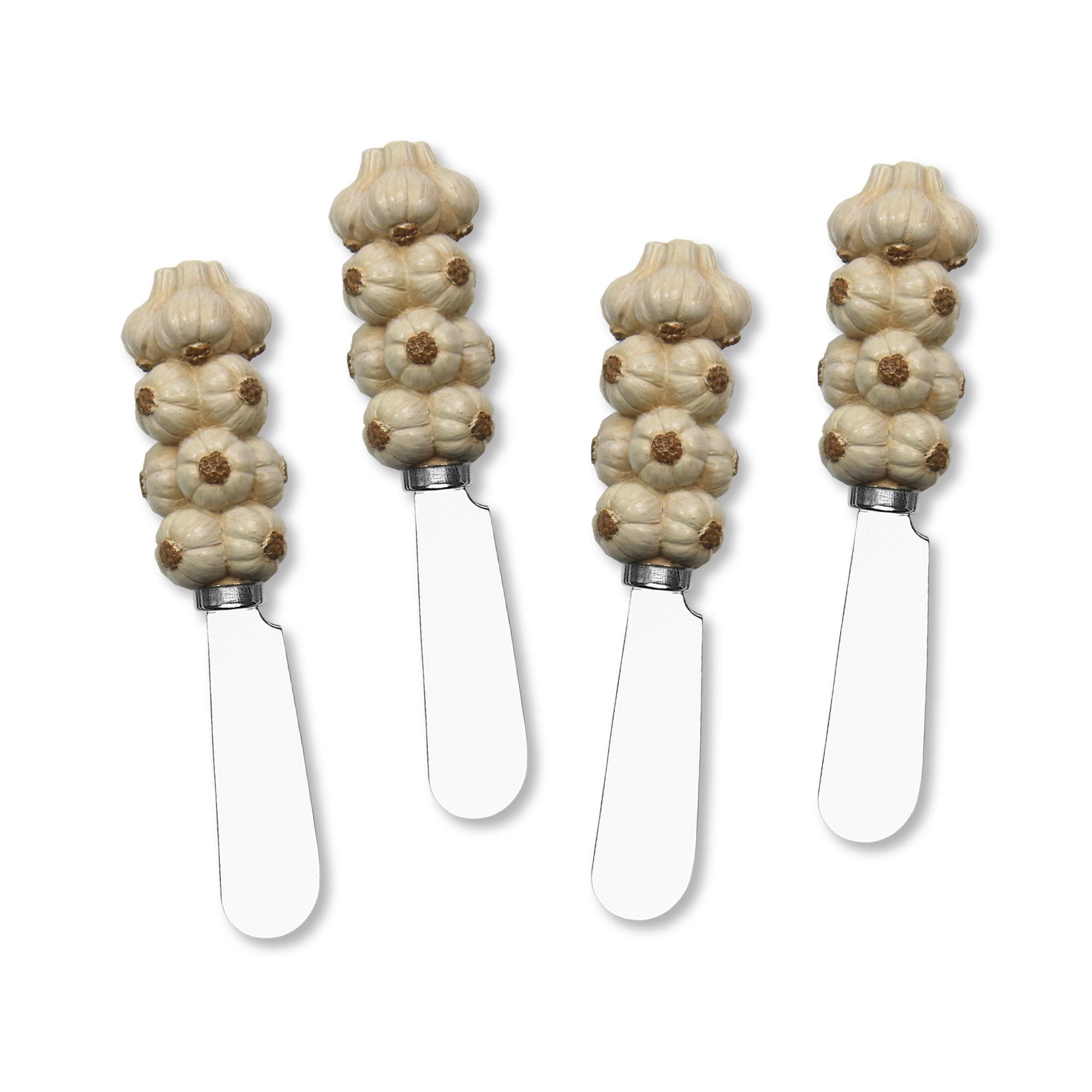 Mr. Spreader 4-Piece Garlic Hand Painted Resin Handle with Stainless ...