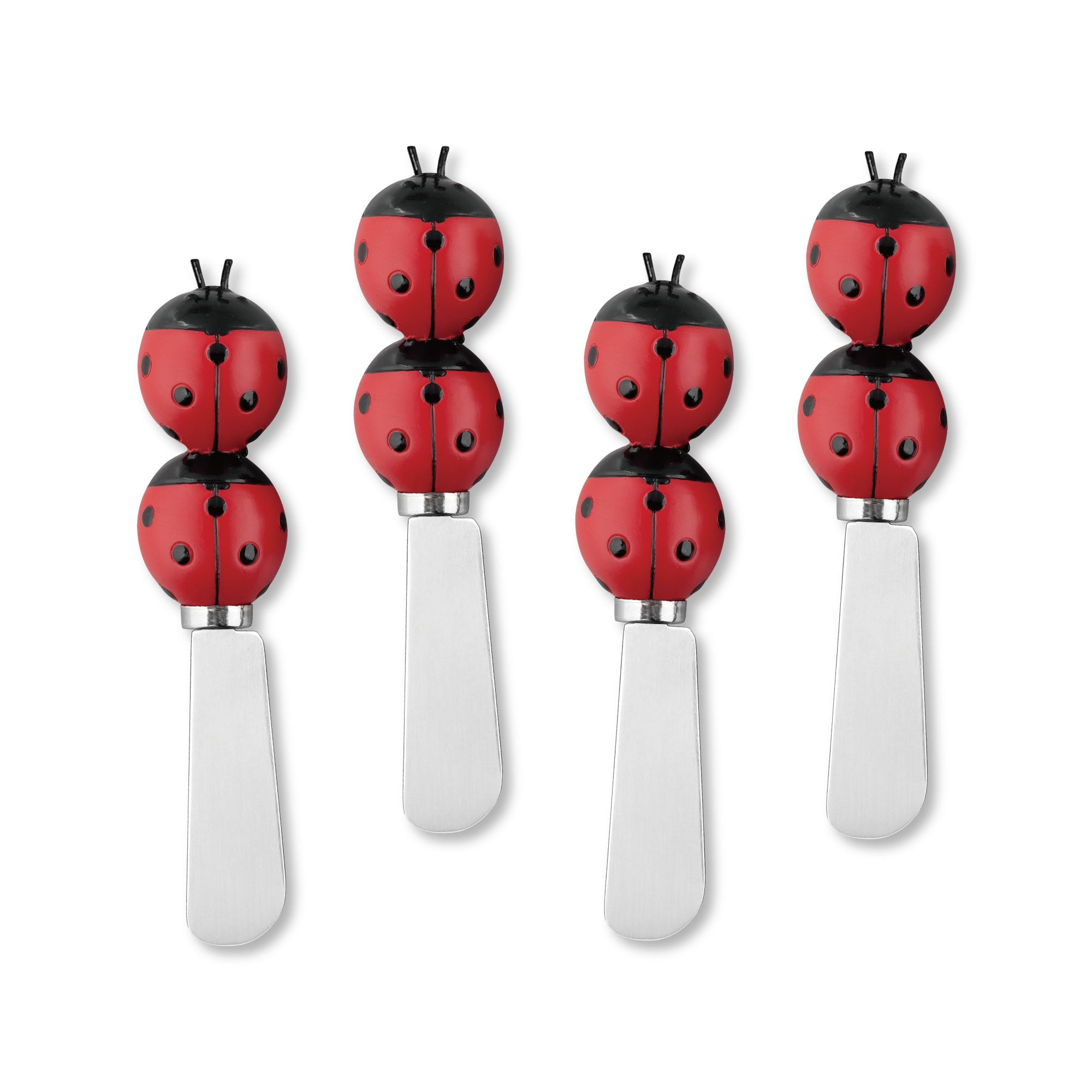 Mr. Spreader 4-Piece Ladybug Hand Painted Resin Handle with Stainless ...