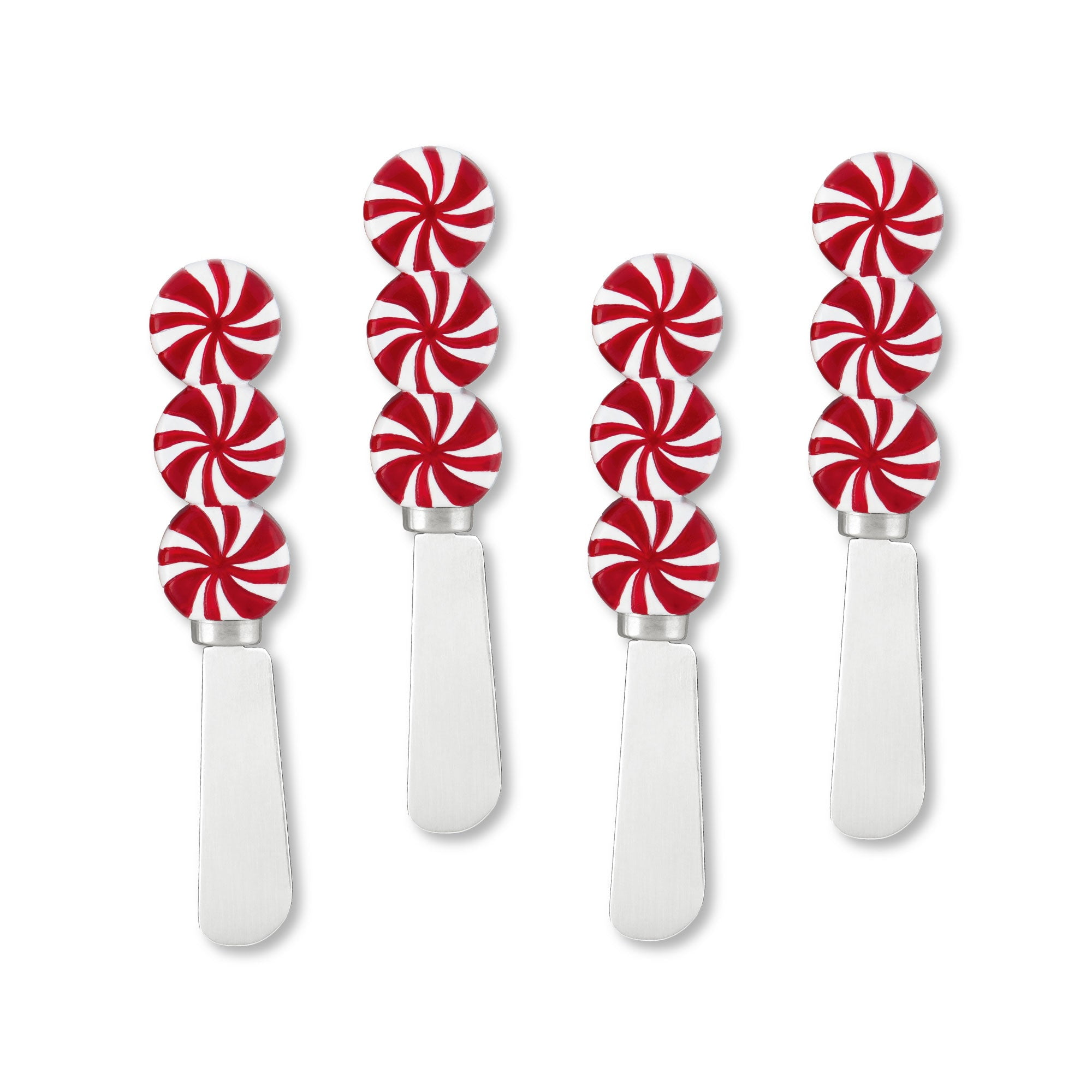 Mr. Spreader 4-Piece Peppermint Candies Hand Painted Resin Handle with ...