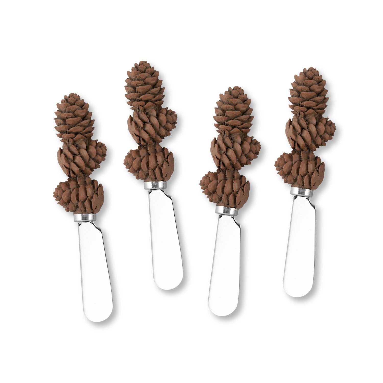 Mr. Spreader 4-Piece Pinecone Hand Painted Resin Handle with Stainless ...