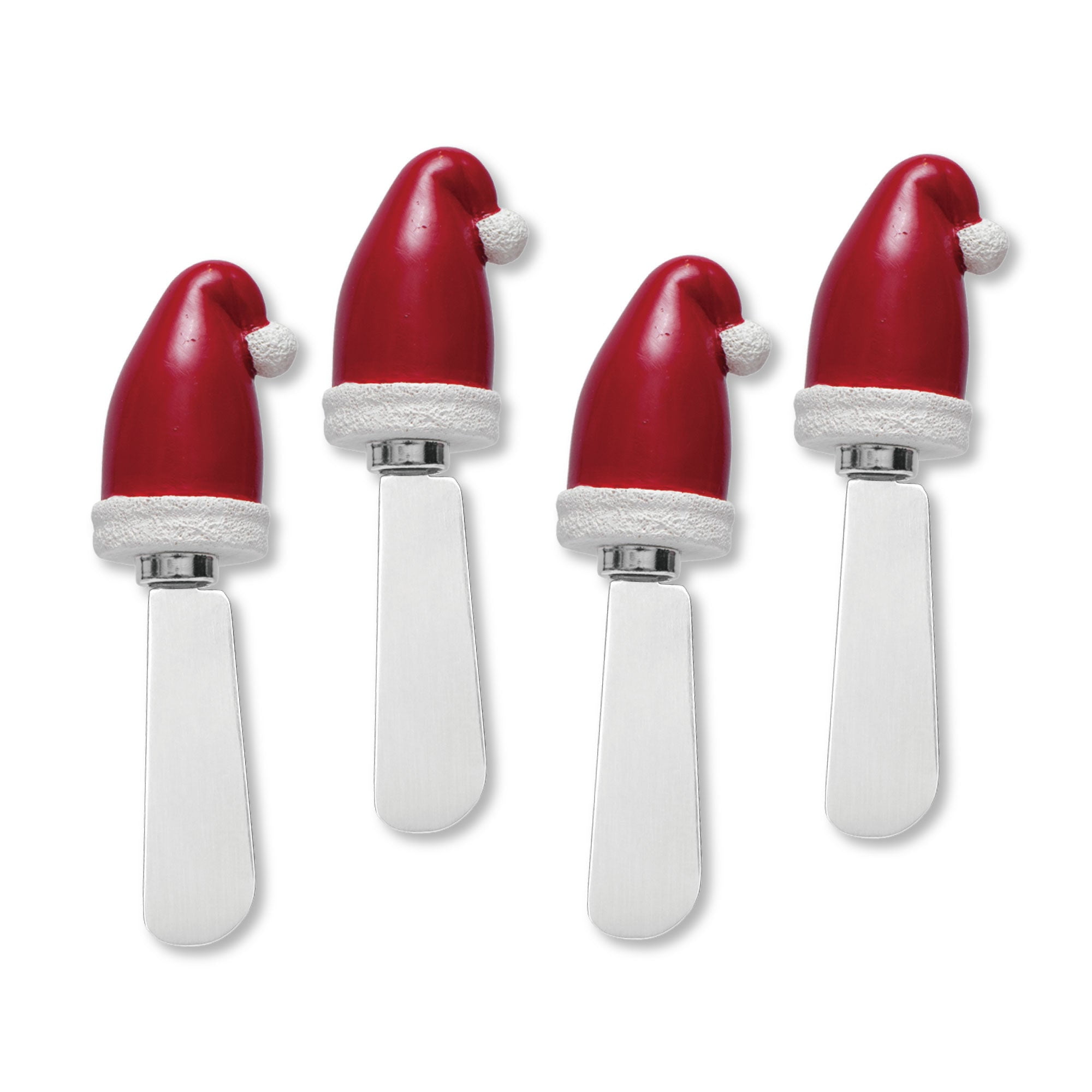 Mr. Spreader 4-Piece Santa Hats Hand Painted Resin Handle with ...