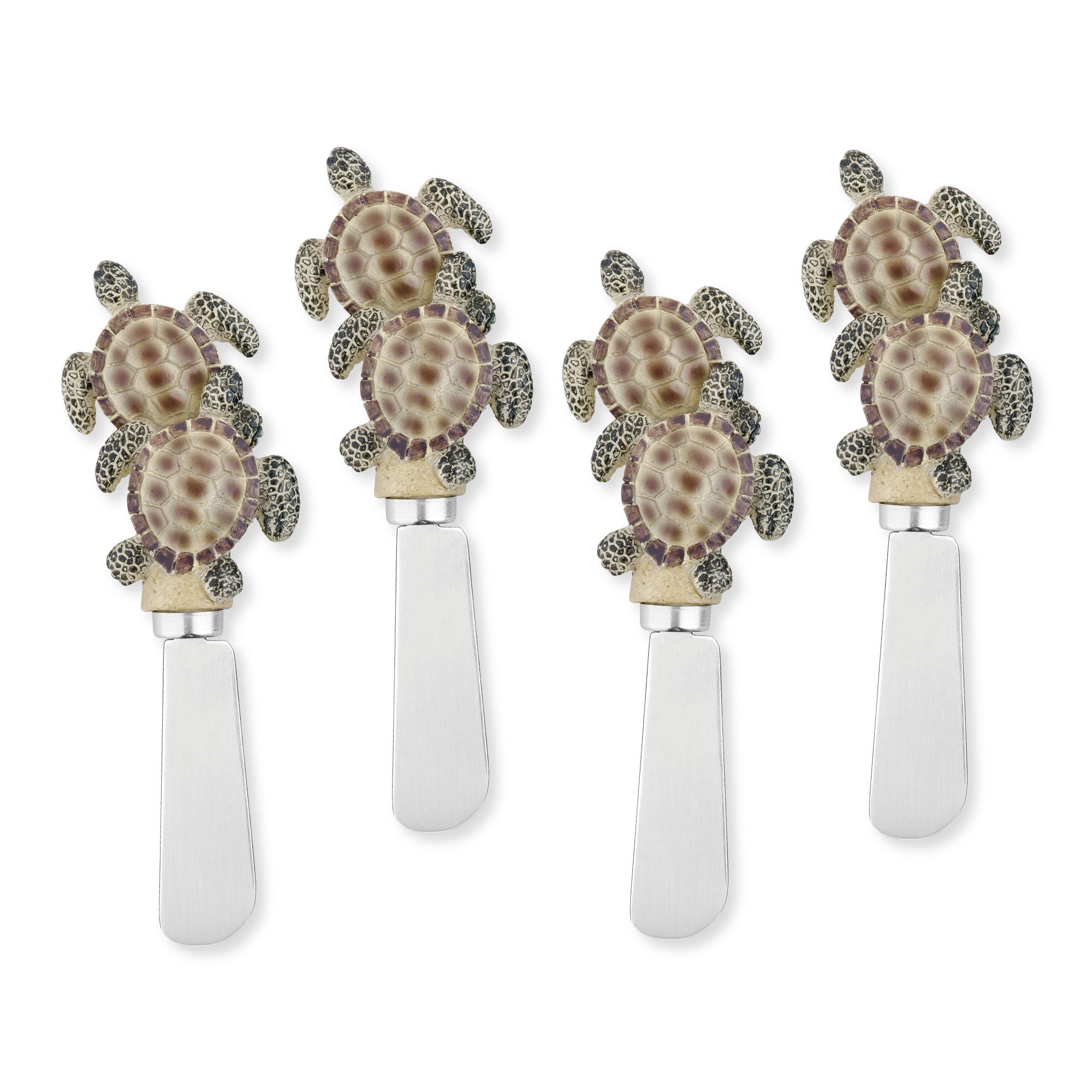 Mr. Spreader 4-Piece Sea Turtle Hand Painted Resin Handle with ...